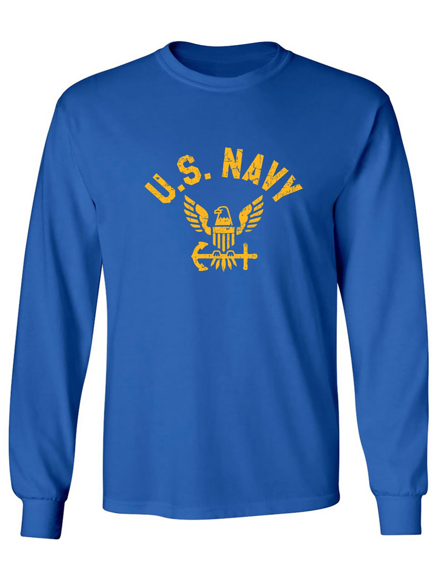 U.S. Navy Vintage Arch Logo with gold ink Adult Long Sleeve T-shirt ...
