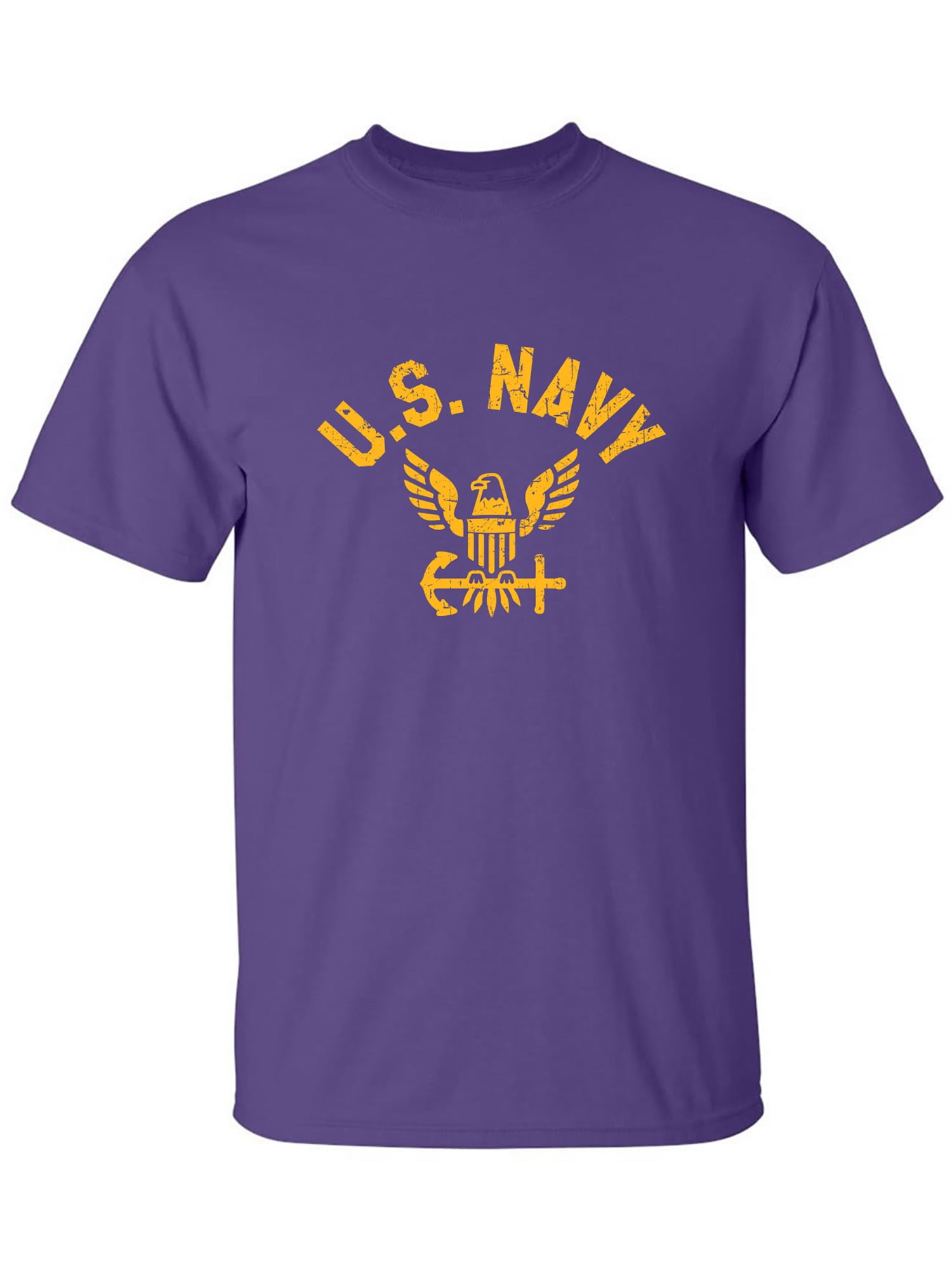U.S. Navy Vintage Arch Logo with gold ink Adult Short Sleeve T-shirt ...