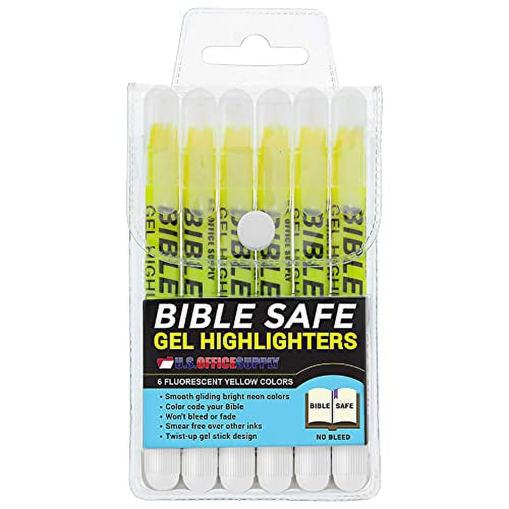 U.S. Office Supply 6 Pack of Yellow Bible Safe Gel Highlighters ...