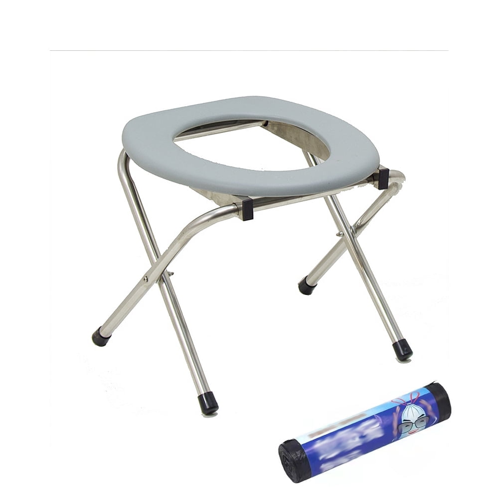 Portable Stainless Steel Folding Toilet Seat for Camping, Travel ...