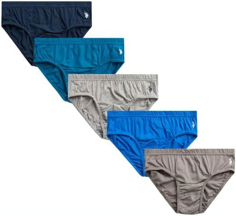 U.S. POLO MEN'S BRIEFS X5 - 223 TEAL BLUE SMALL - UNDERWEAR LOW RISE ...