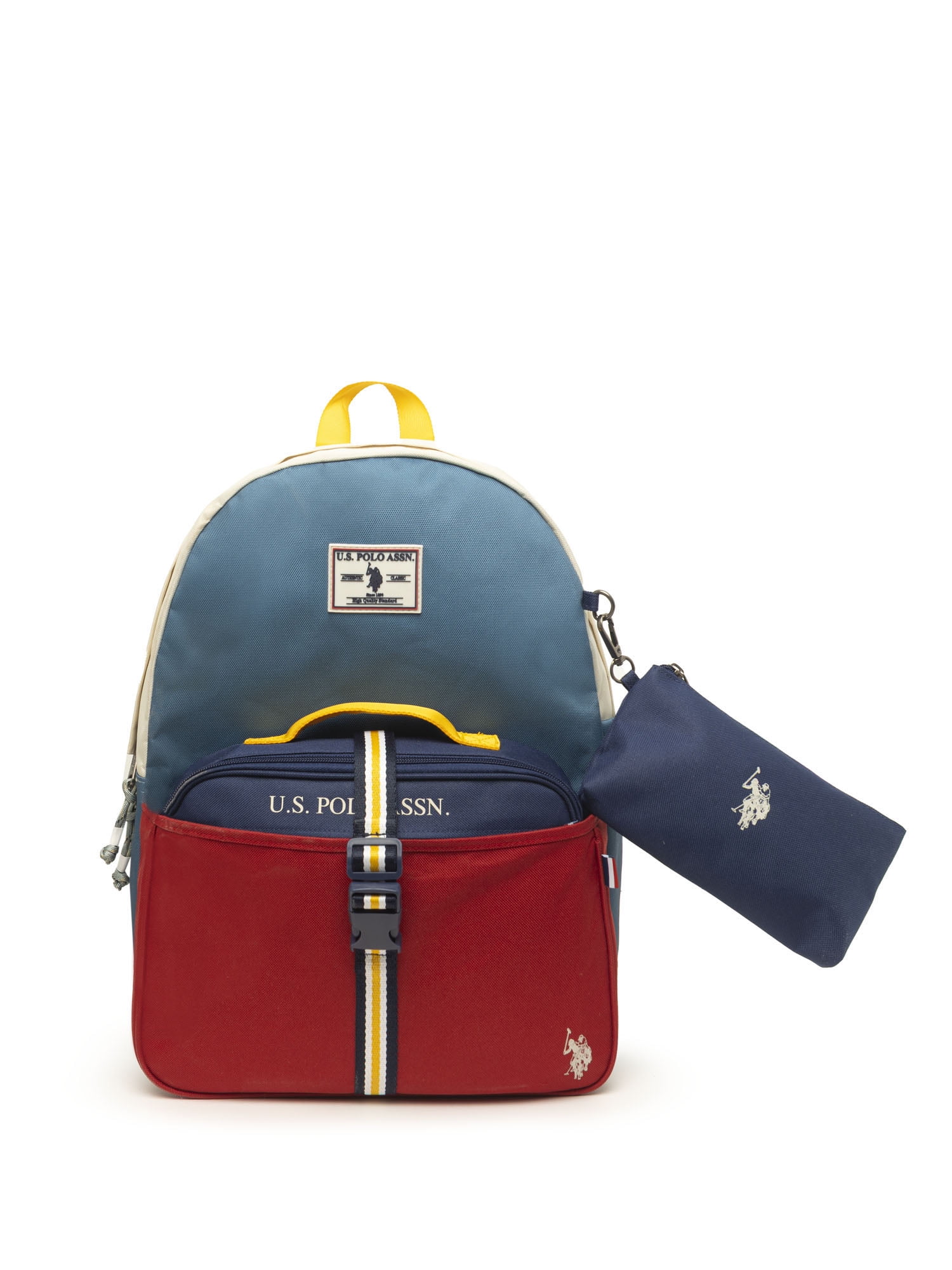 U.S. Polo Assn. 16" Colorblock Backpack with Lunch Box, Navy - Walmart.com