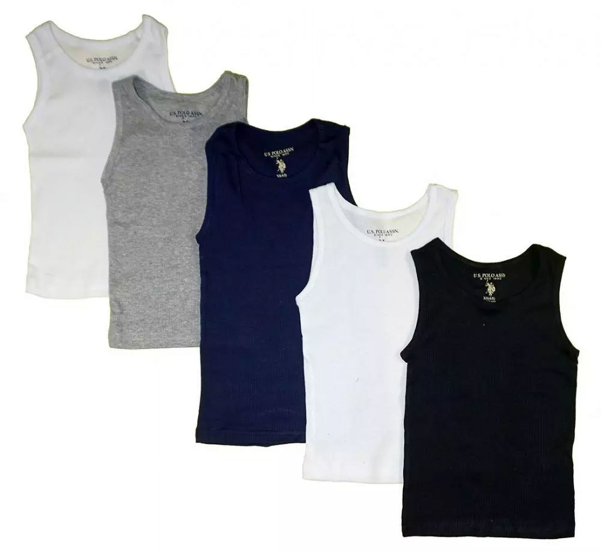 U.S. Polo Assn. Boys 5-Pack Rib Knit Tank Tops, Assorted, 18-20 ...