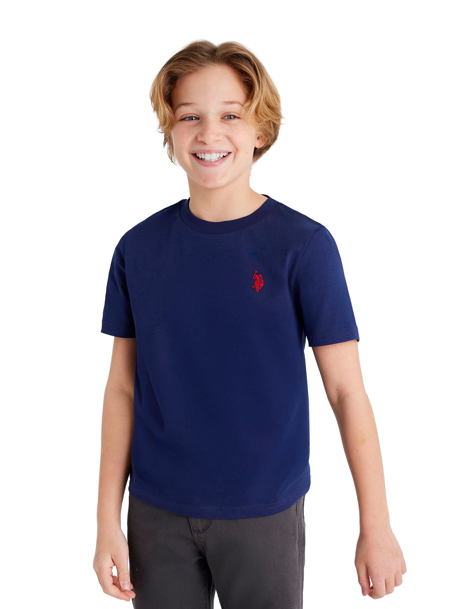 U.S. Polo Assn. Boys Crewneck T-shirt, Sizes 4-18 - Walmart.com