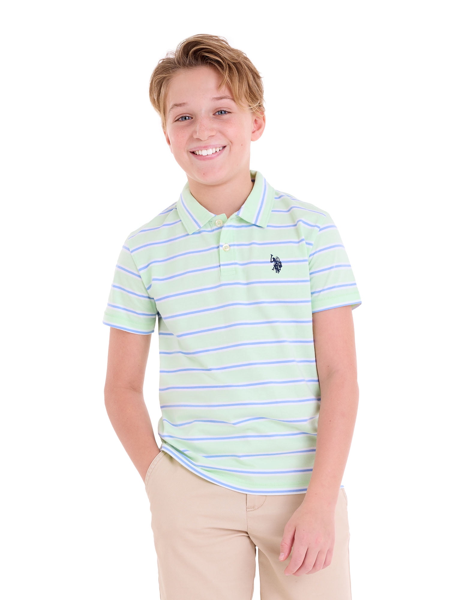 U.S. Polo Assn. Boys Stripe Jersey Polo Shirt, Sizes 4-18 - Walmart.com