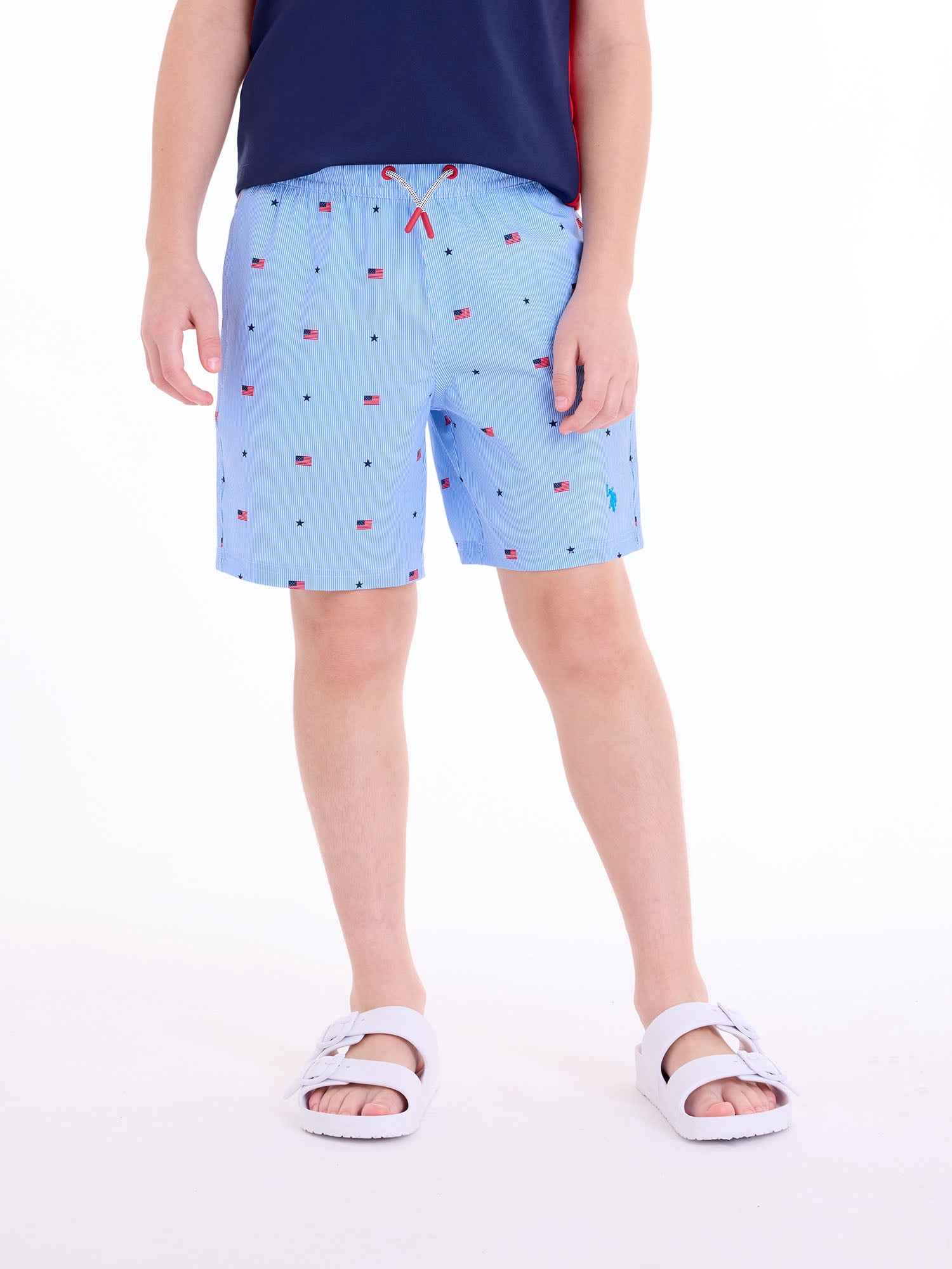 U.S. Polo Assn. Boys Flag Print Swim Short, Sizes 4-18 - Walmart.com