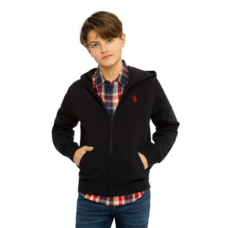U.S. Polo Assn. Boys Fleece Zip-Up Hoodie, Sizes 4-18 U.S. Polo Assn. Boys Fleece Zip-Up Hoodie, Sizes 4-18