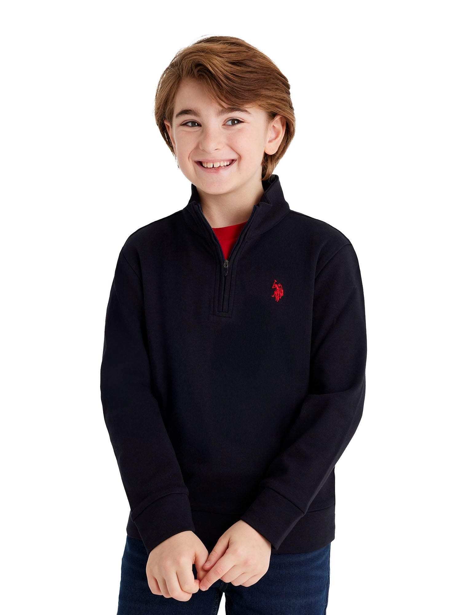 U.S. Polo Assn. Boys Interlock Quarter Zip, Sizes 4-18 - Walmart.com