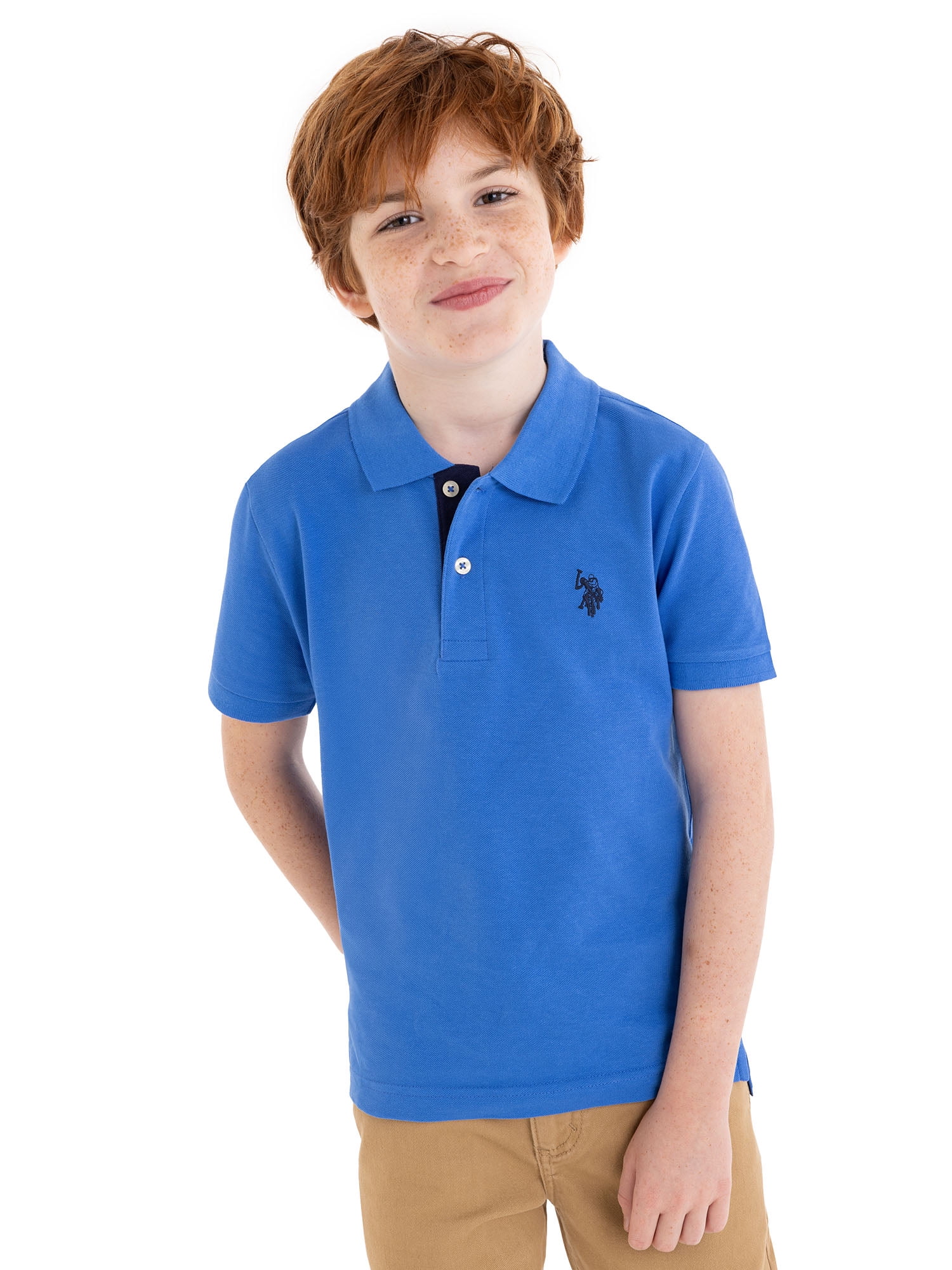 U.S. Polo Assn. Boys Short Sleeve Pique Polo Shirt, Sizes 4-18 ...