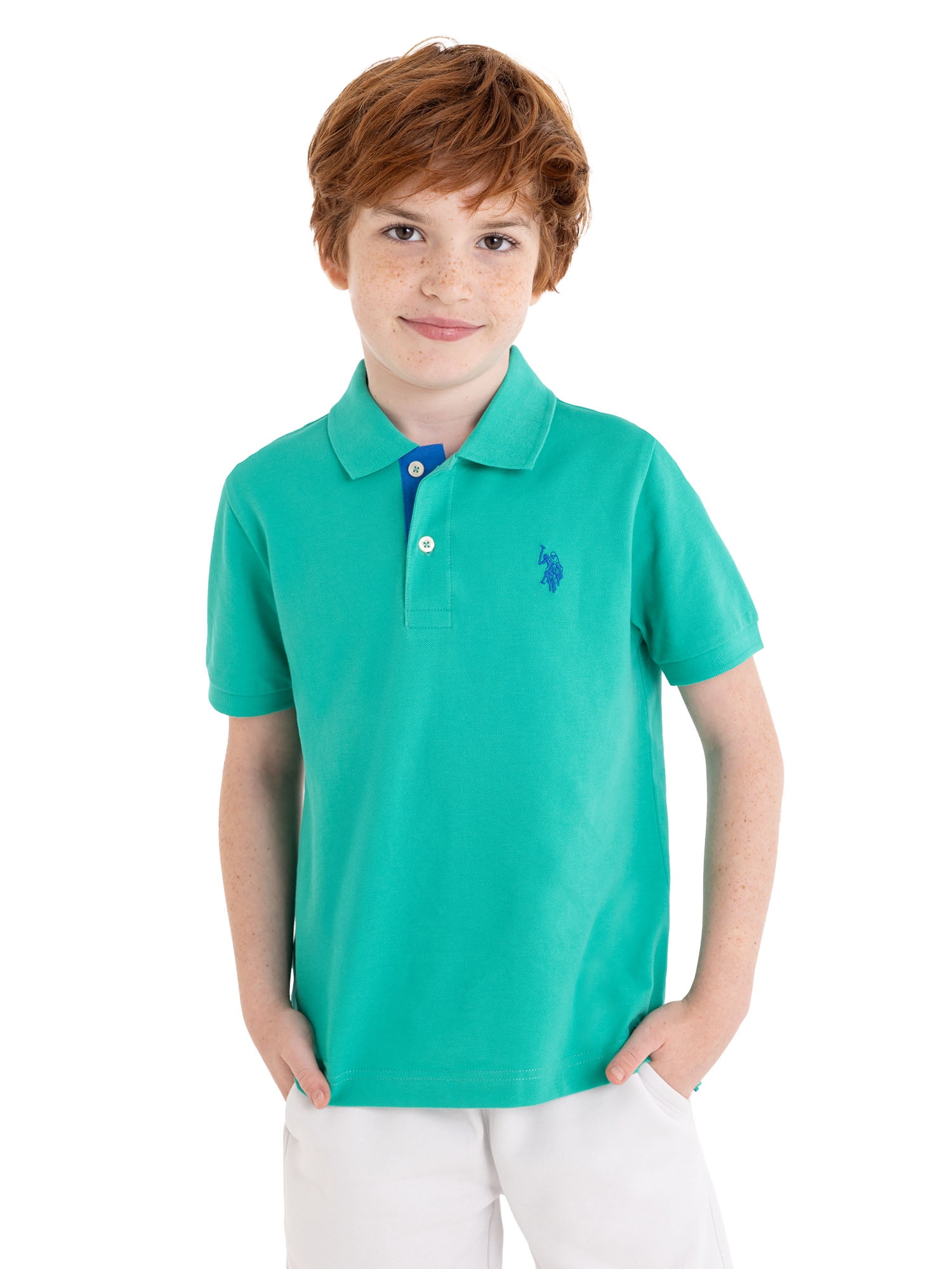 U.S. Polo Assn. Boys Short Sleeve Pique Polo Shirt - Walmart.com