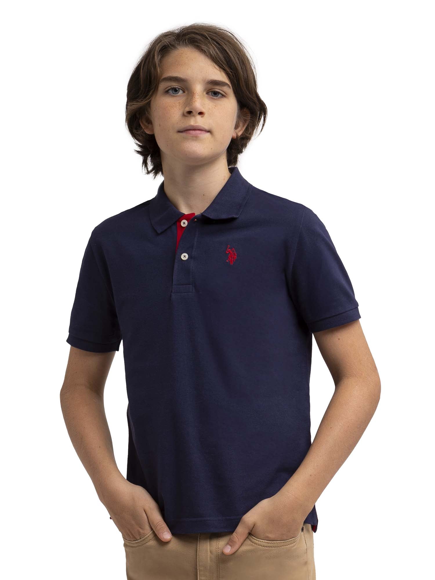 U.S. Polo Assn. Boys Short Sleeve Pique Polo Shirt, Sizes 4-18 ...