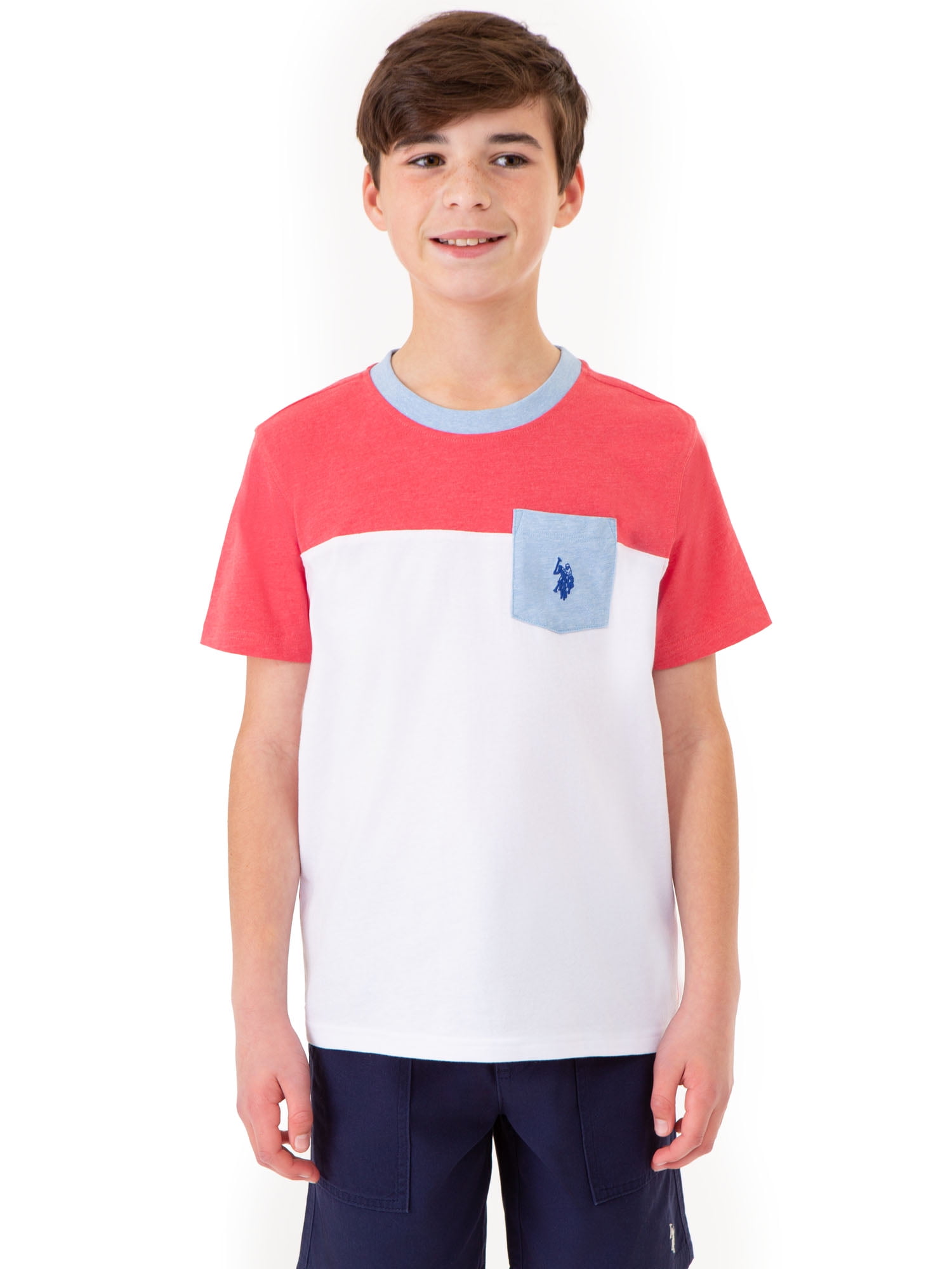 U.S. Polo Assn. Boys Short Sleeve Pocket T-Shirt, Sizes 4-18 - Walmart.com