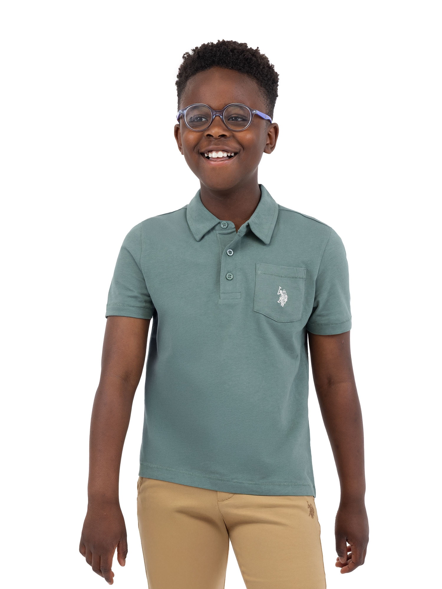 U.S. Polo Assn. Boys Solid Pep Rally Jersey Polo Shirt, Sizes 4-18 ...