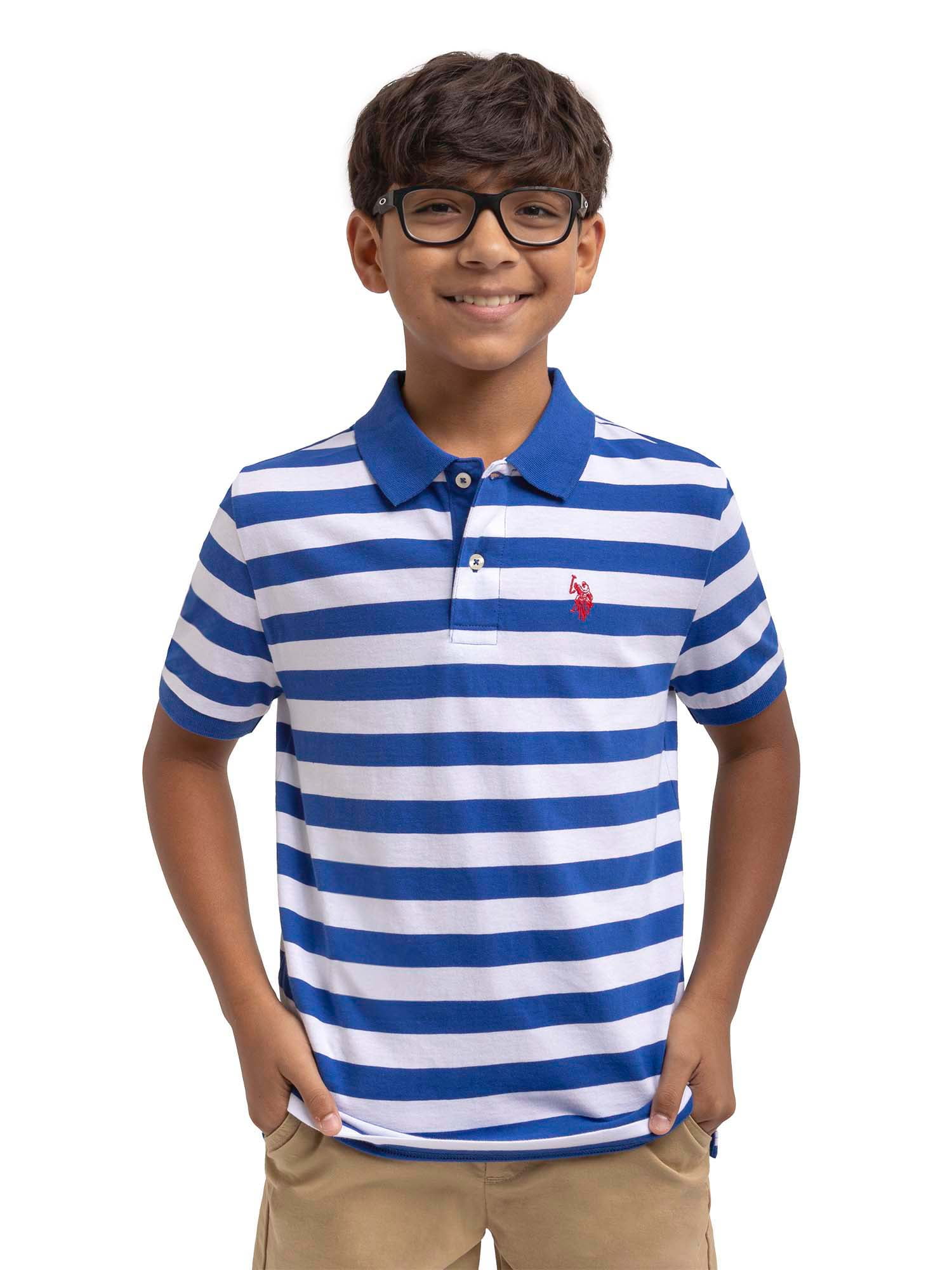 U.S. Polo Assn. Boys Stripe Jersey Polo Shirt, Sizes 4-18 - Walmart.com