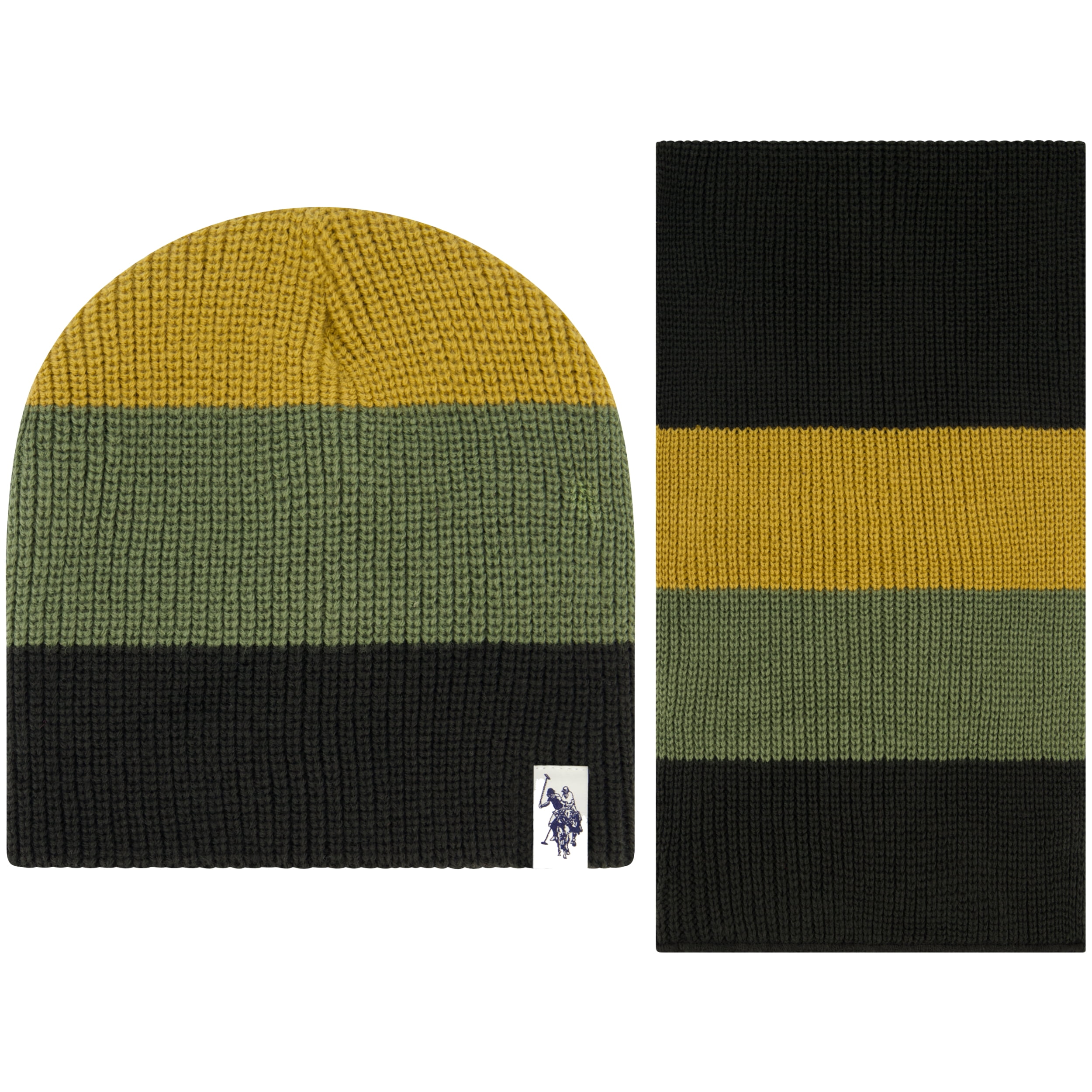 U.S. Polo Assn. Knit Logo Cuffed Hat And Solid Scarf Set - Walmart.com
