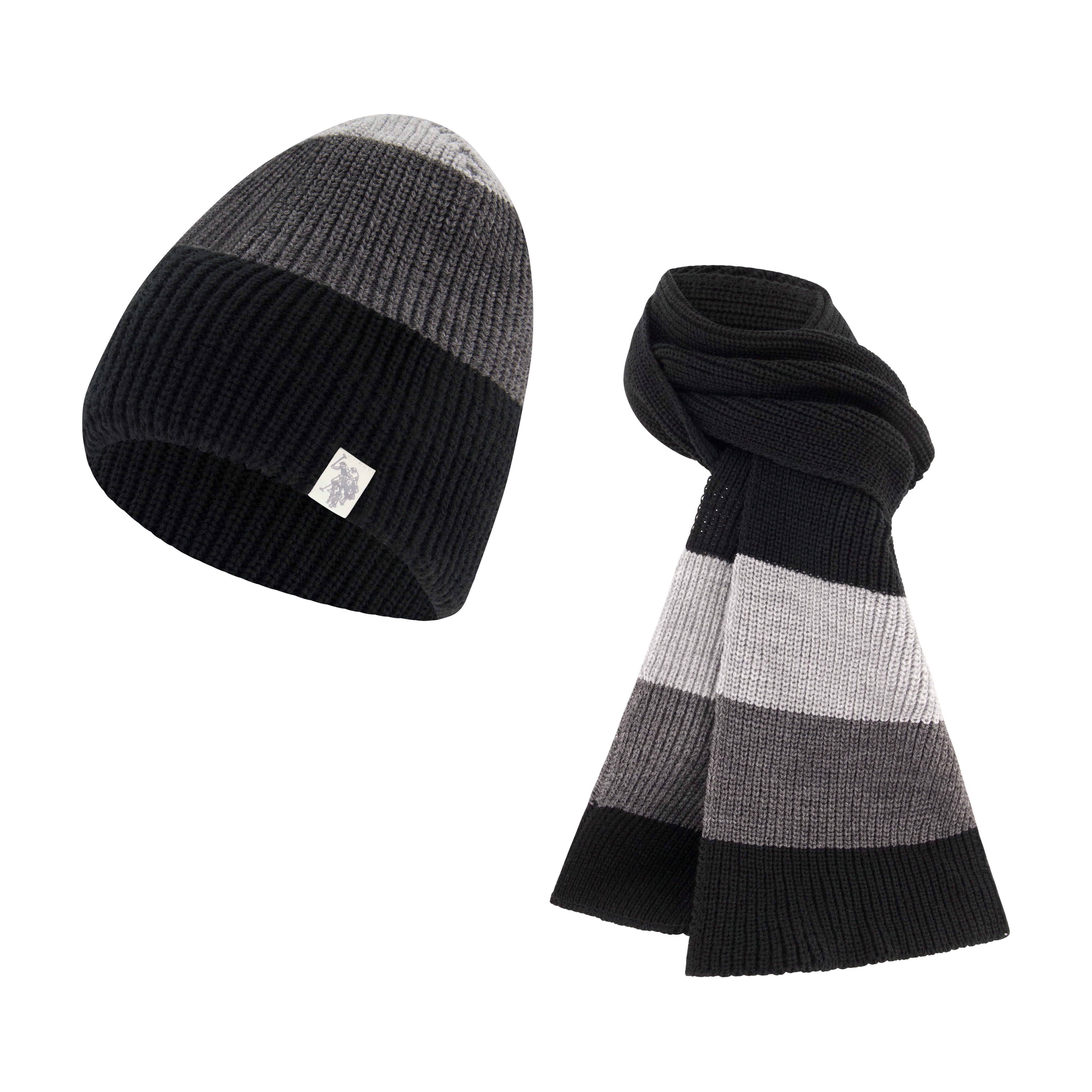 U.S. Polo Assn. Knit Logo Cuffed Hat And Solid Scarf Set - Walmart.com