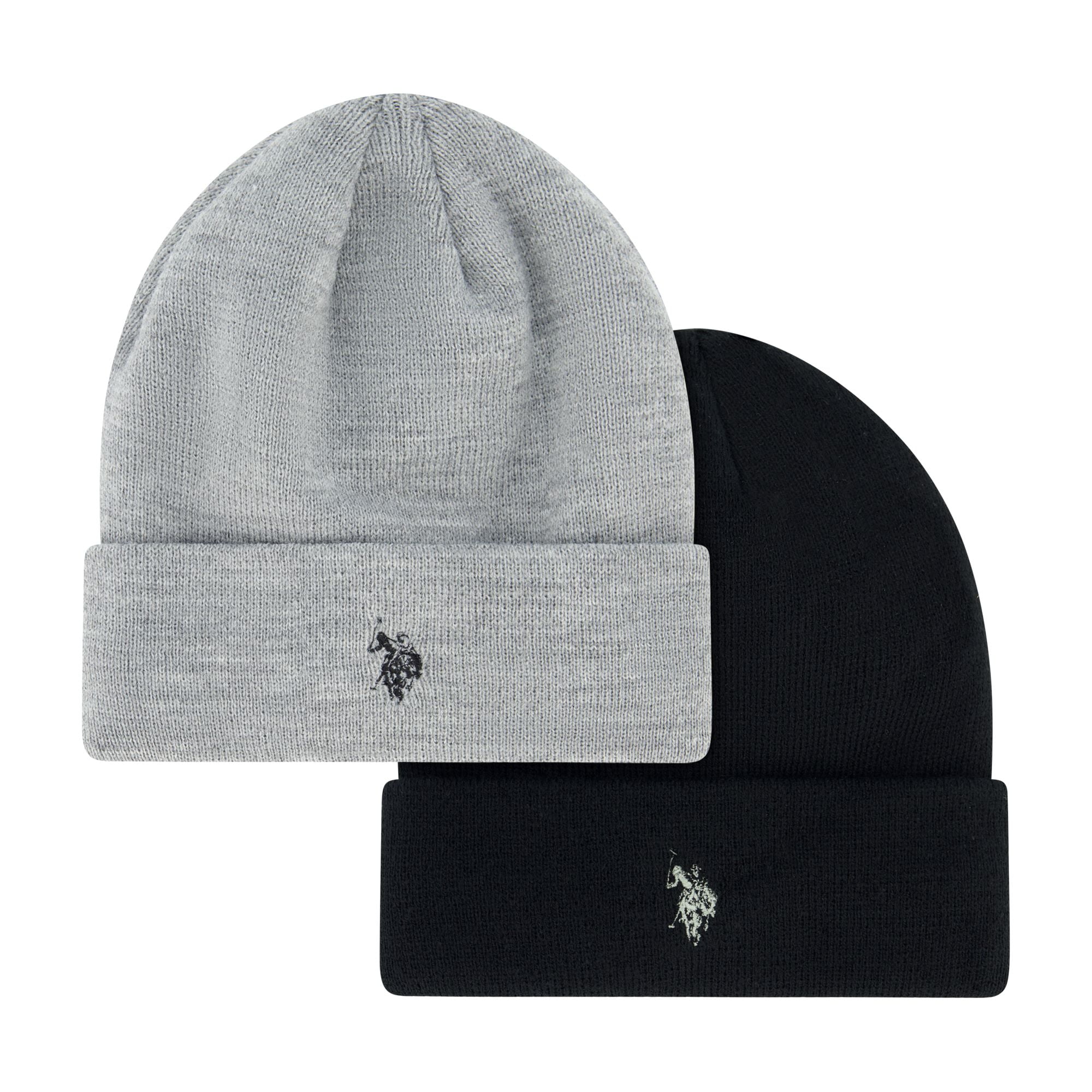 U.S. Polo Assn. Men's 2-Pack Fleece Lined Logo Beanies - Walmart.com