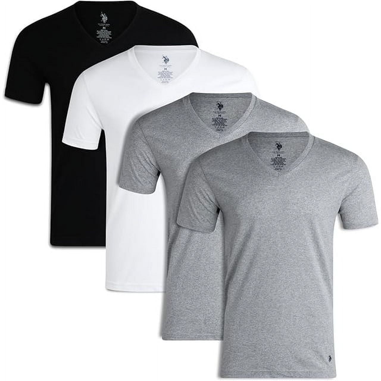 U.S. Polo Assn. Men's - 4 Pack V Neck Undershirts for Men (S-XL ...
