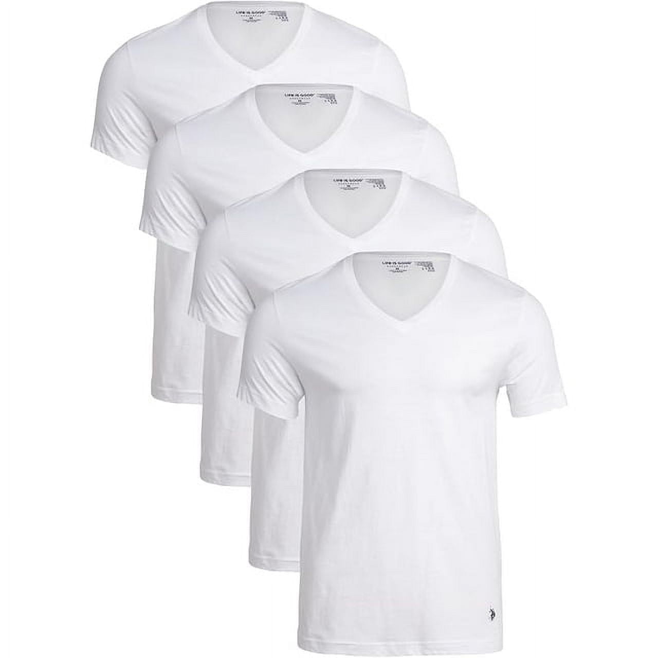 U.S. Polo Assn. Men's - 4 Pack V Neck Undershirts for Men (S-XL ...
