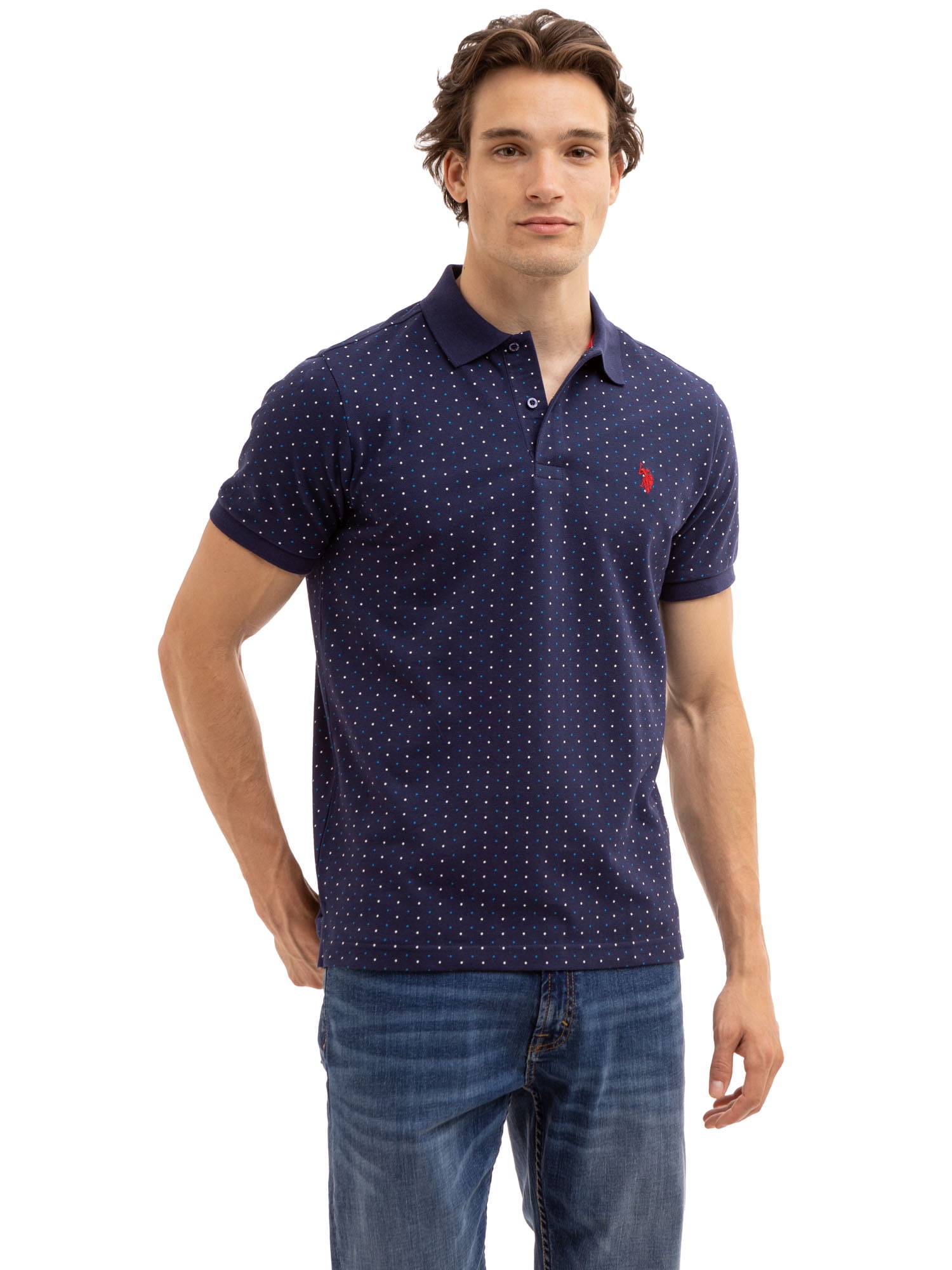 U.S. Polo Assn. Men's Allover Print Polo Shirt - Walmart.com