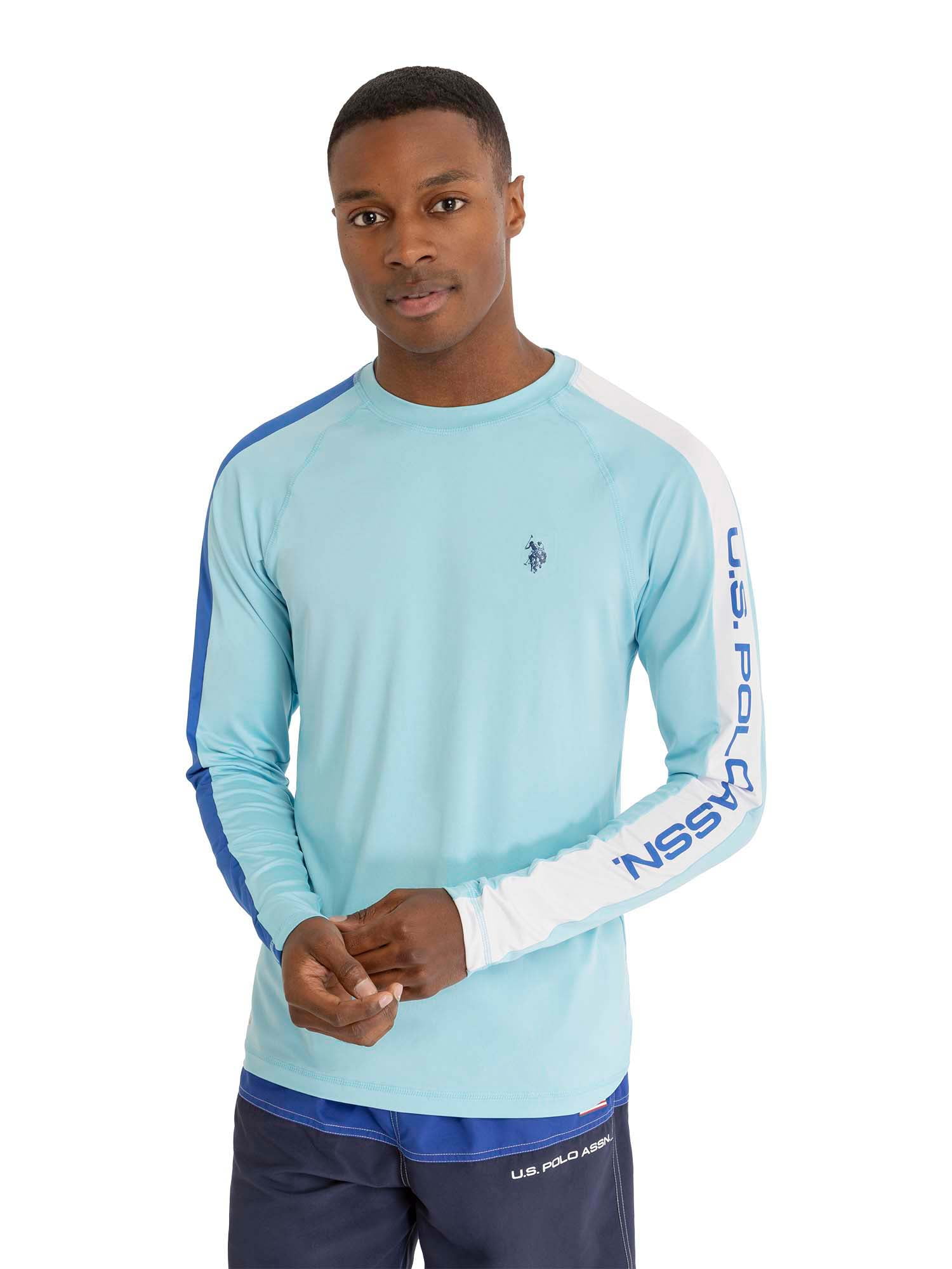 U.S. Polo Assn. Men's Striped Raglan Sleeve Sun Shirt UPF50+ Sizes S ...