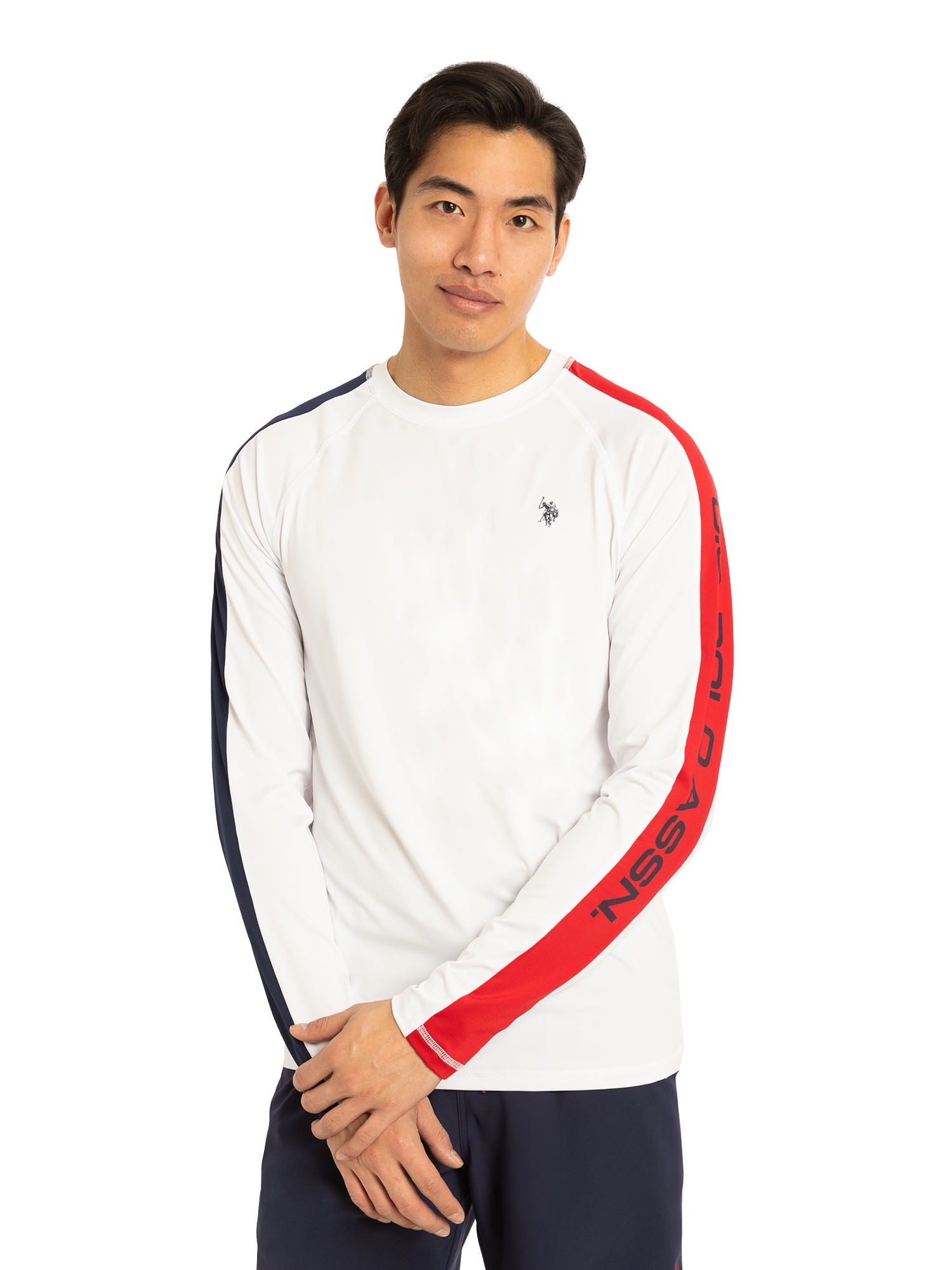 U.S. Polo Assn. Men's & Big Men's Striped Raglan Sleeve Sun Shirt with ...