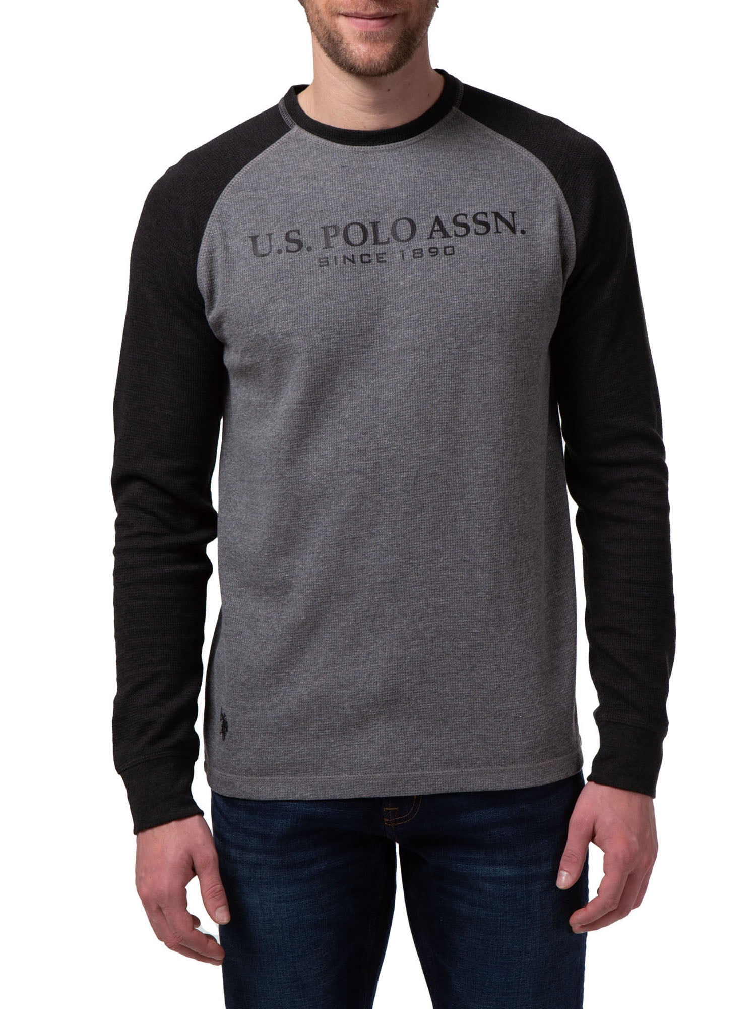 U.S. Polo Assn. Men's Chest Logo Raglan Thermal - Walmart.com