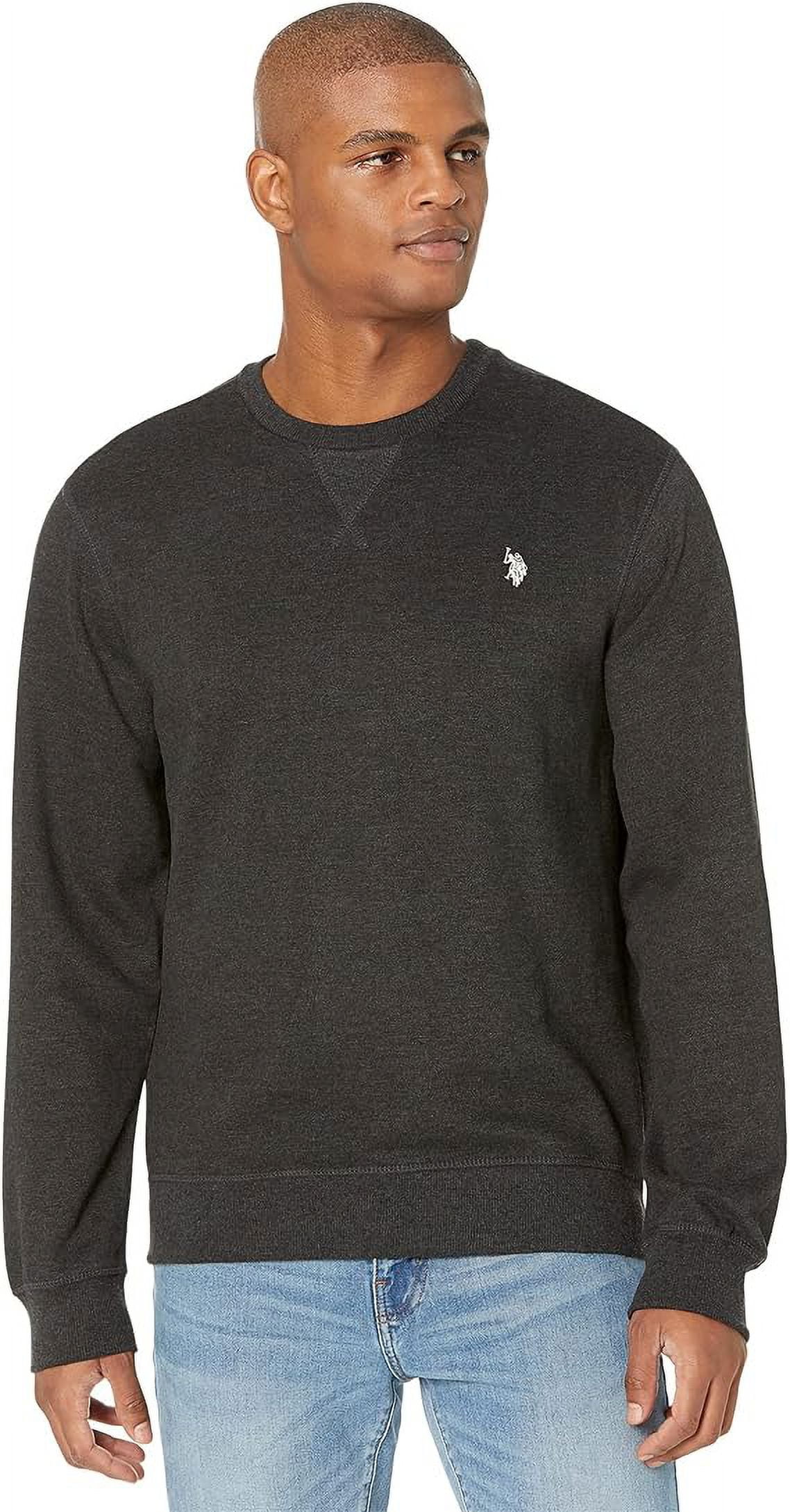 U.S. Polo Assn. Men's Classic Solid Crew Neck Sweatshirt, Black Heather, X-Large - Walmart.com