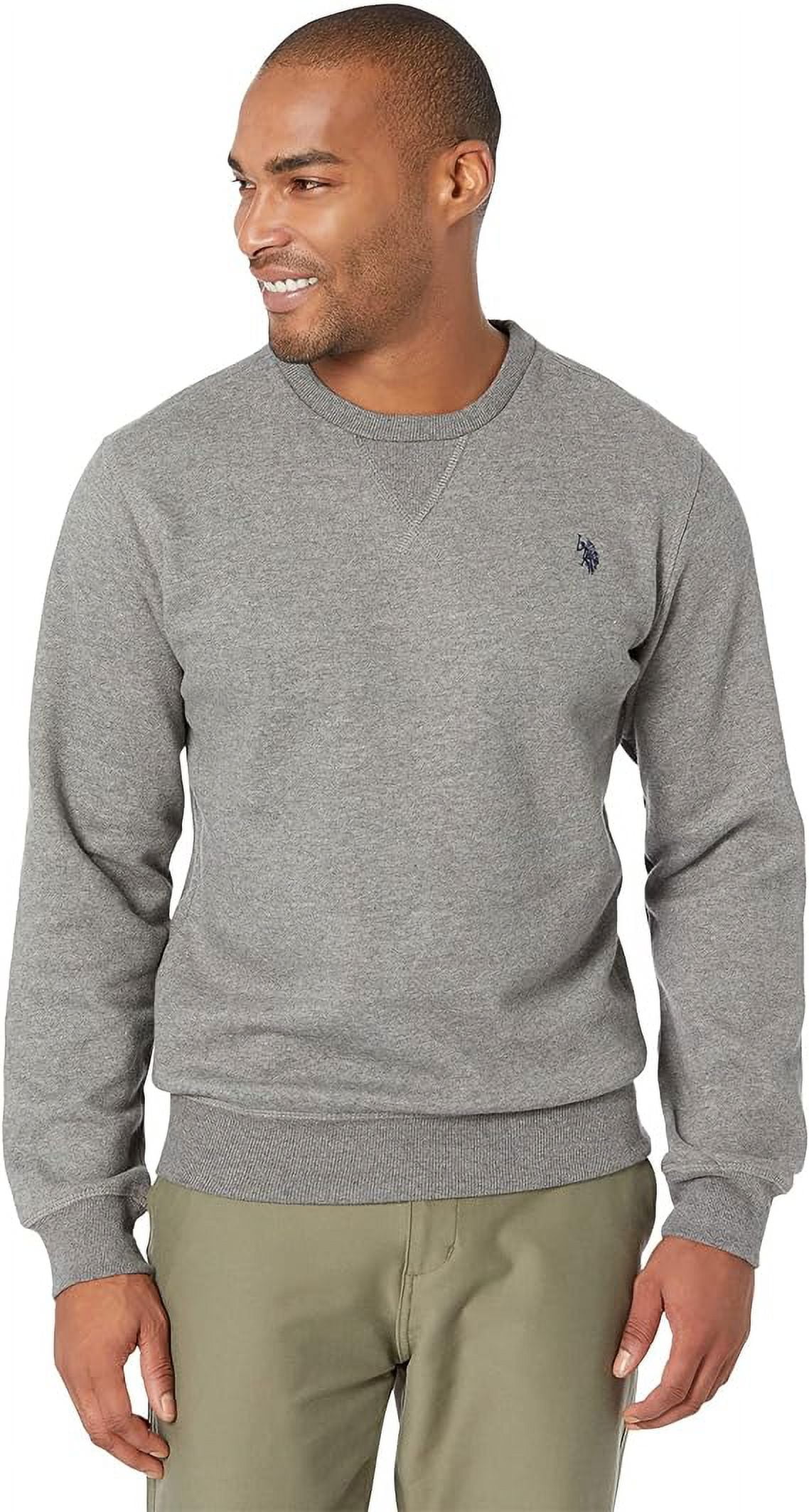 U.S. Polo Assn. Men's Classic Solid Crew Neck Sweatshirt, Campus Grey ...