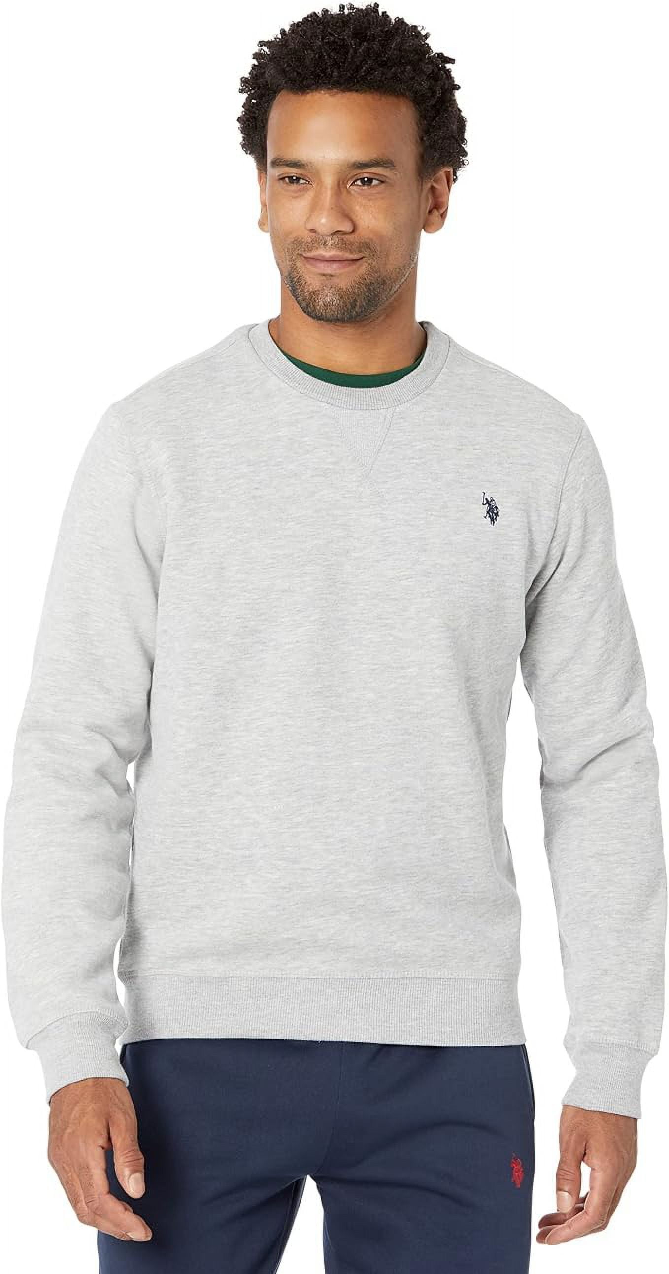 U.S. Polo Assn. Men's Classic Solid Crew Neck Sweatshirt, Heather Light ...