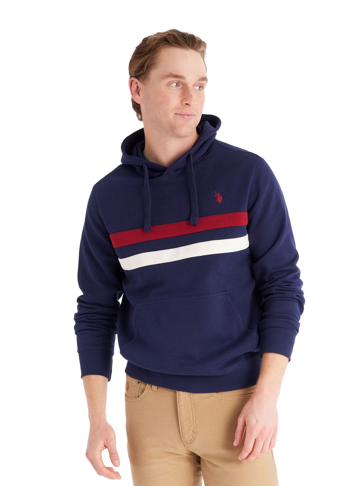 U.S. Polo Assn. Men's Colorblock Popover Hoodie - Walmart.com