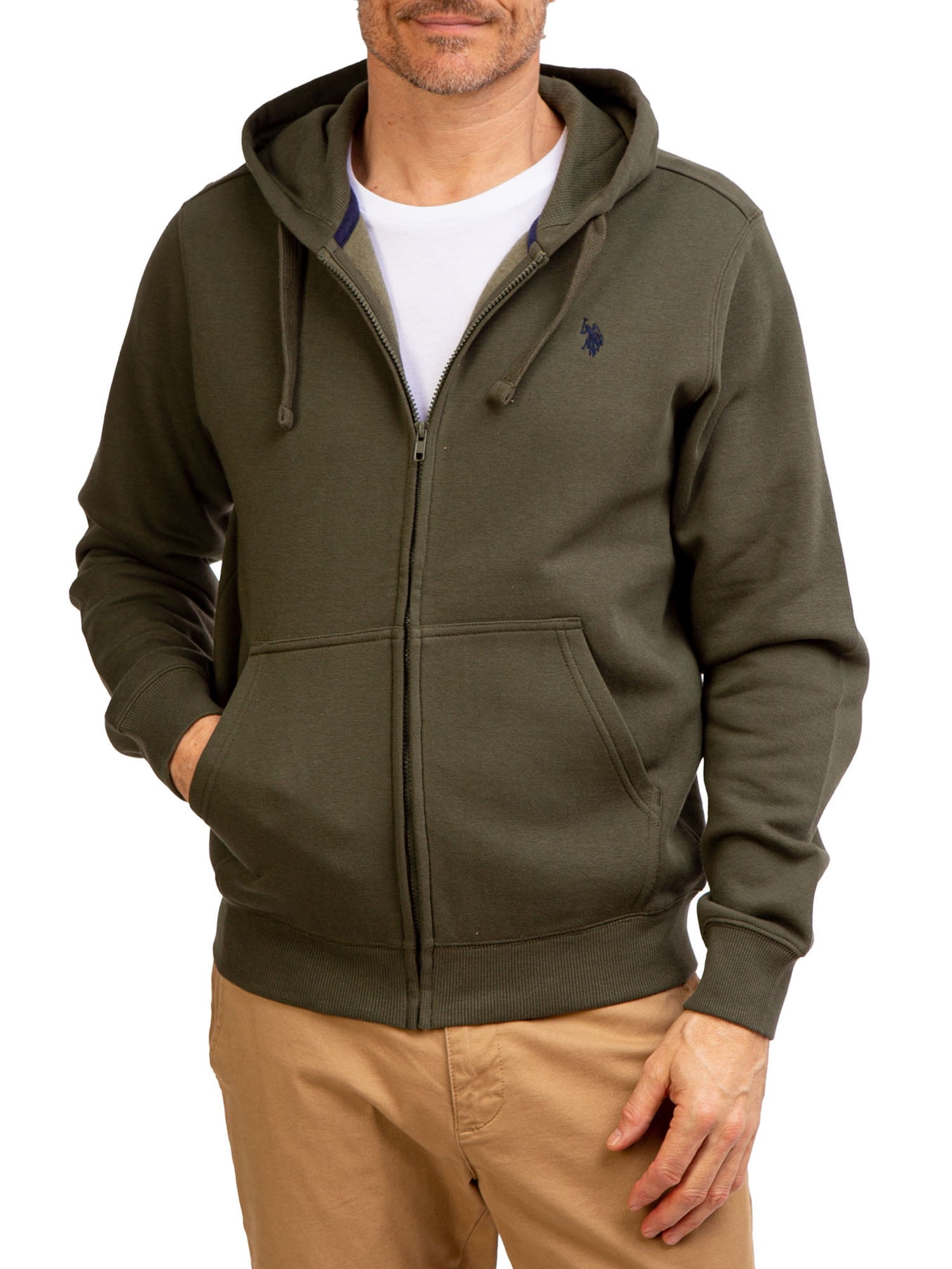 U.S. Polo Assn. Men's Full Zip Fleece Hoodie - Walmart.com