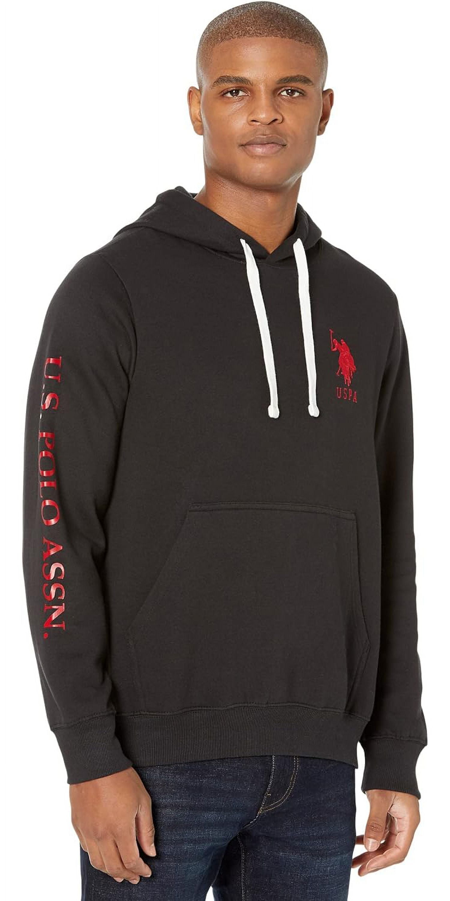 U.S. Polo Assn. Men's Fleece Pullover Hoodie with Big Pony, Black ...