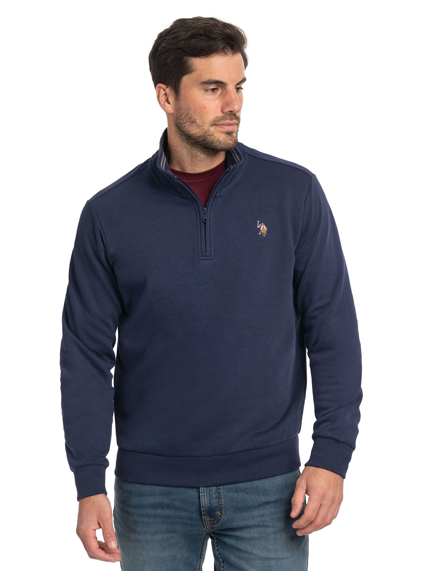 U.S. Polo Assn. Men's Fleece Quarter Zip Pullover - Walmart.com