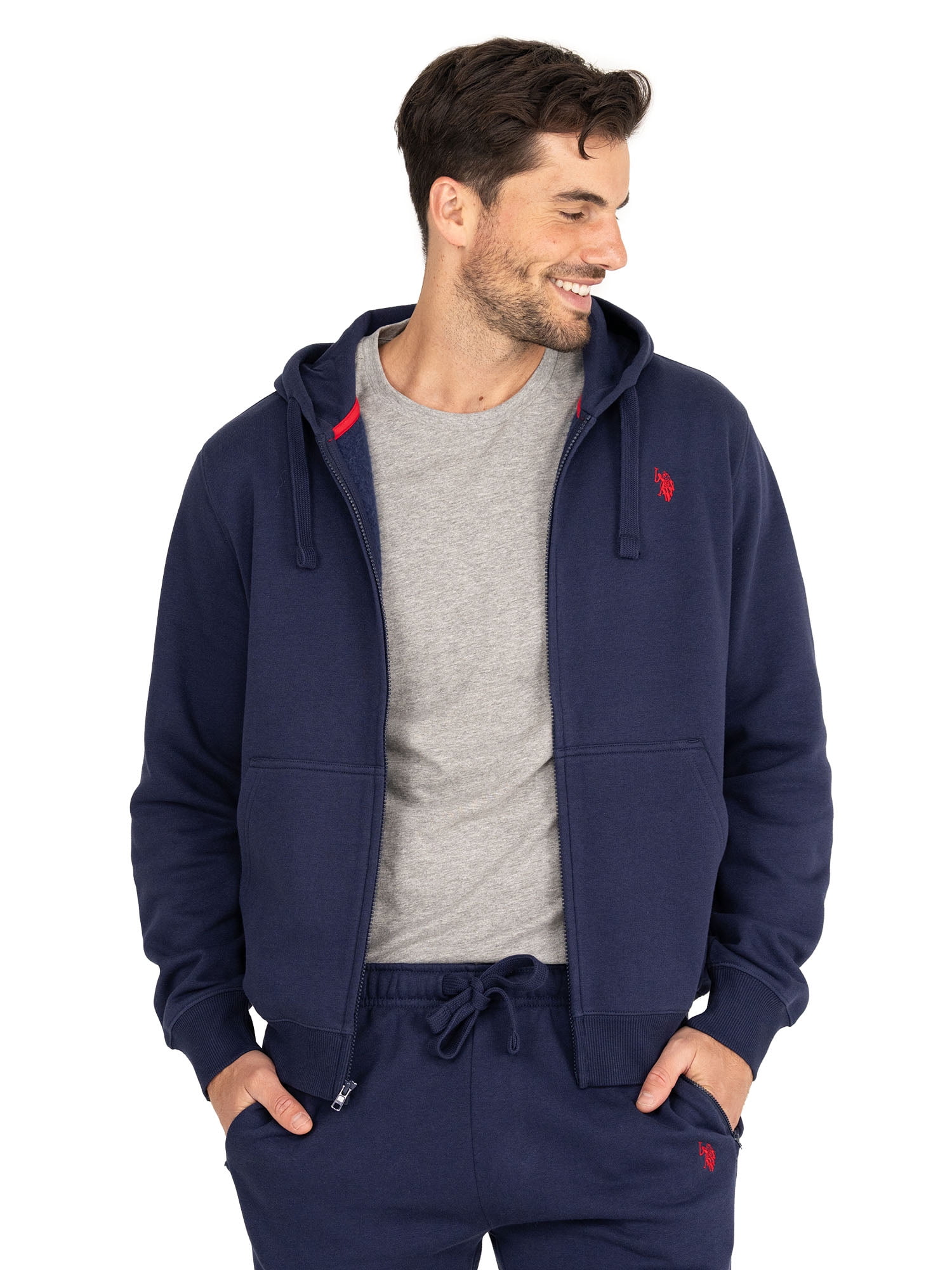U.S. Polo Assn. Men's Everyday Full Zip Fleece Hoodie - Walmart.com