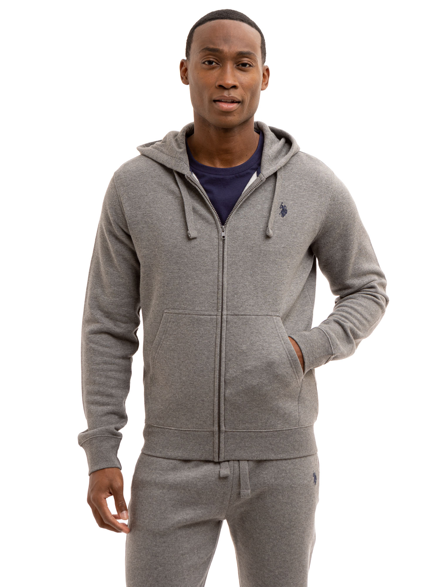 Hanes Men's and Big Men's Ecosmart Fleece Full Zip Hooded Jacket, up to ...