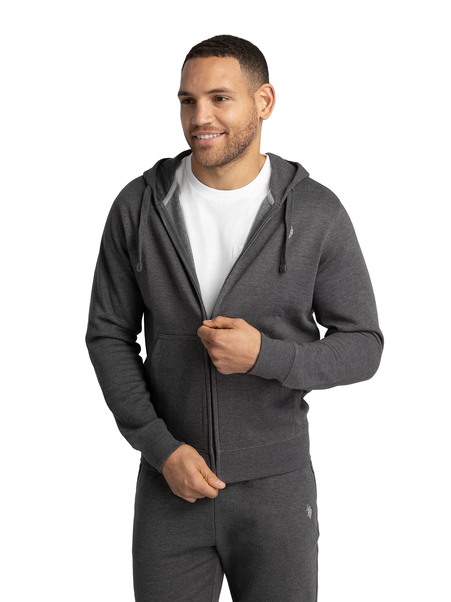 U.S. Polo Assn. Men's Everyday Full Zip Fleece Hoodie - Walmart.com