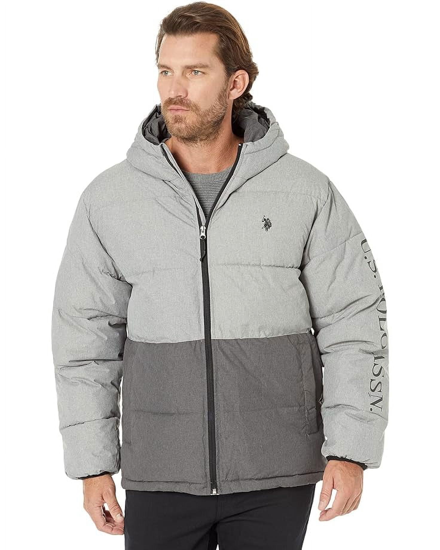 U.S. Polo Assn. Men's Heather Winter Puffer Jacket, Heather Grey ...