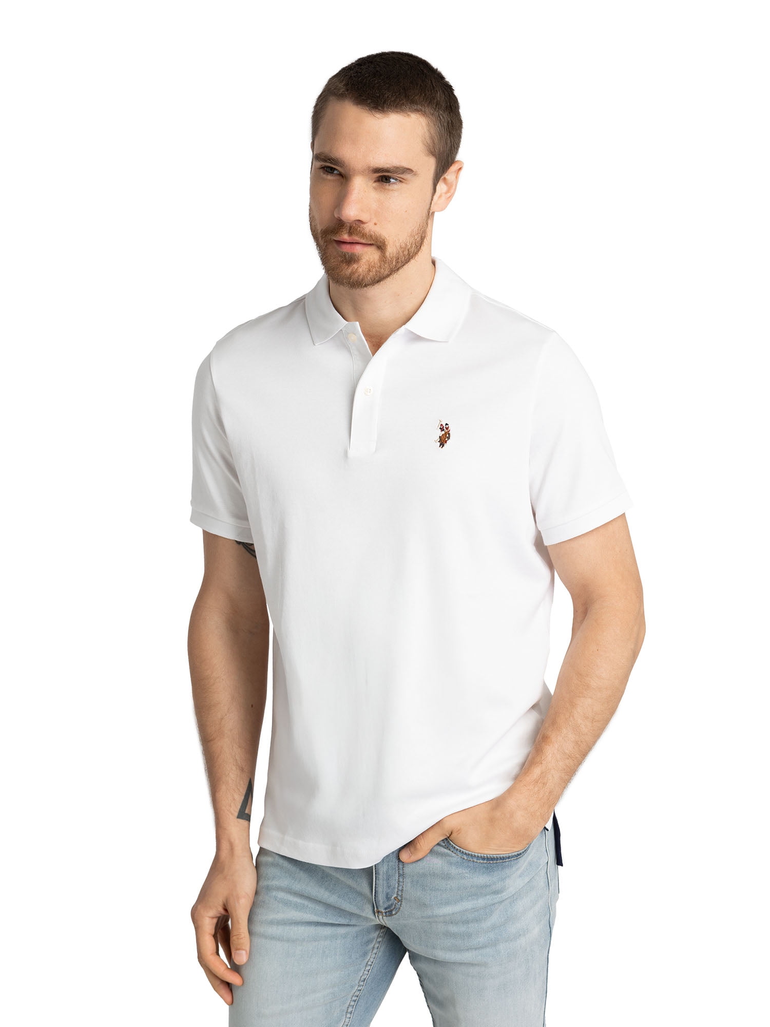 U.S. Polo Assn. Men's Interlock Polo Shirt - 100% Cotton, Classic Fit ...
