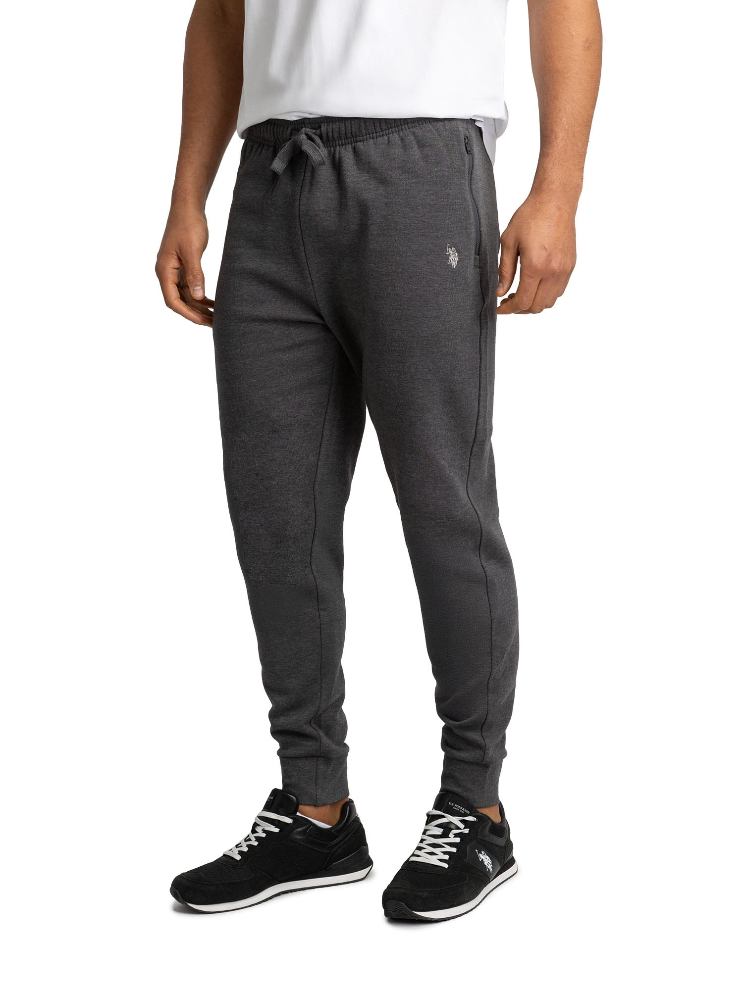 U.S. Polo Assn. Men's Fleece Jogger Sweatpants with Zipper Pockets ...