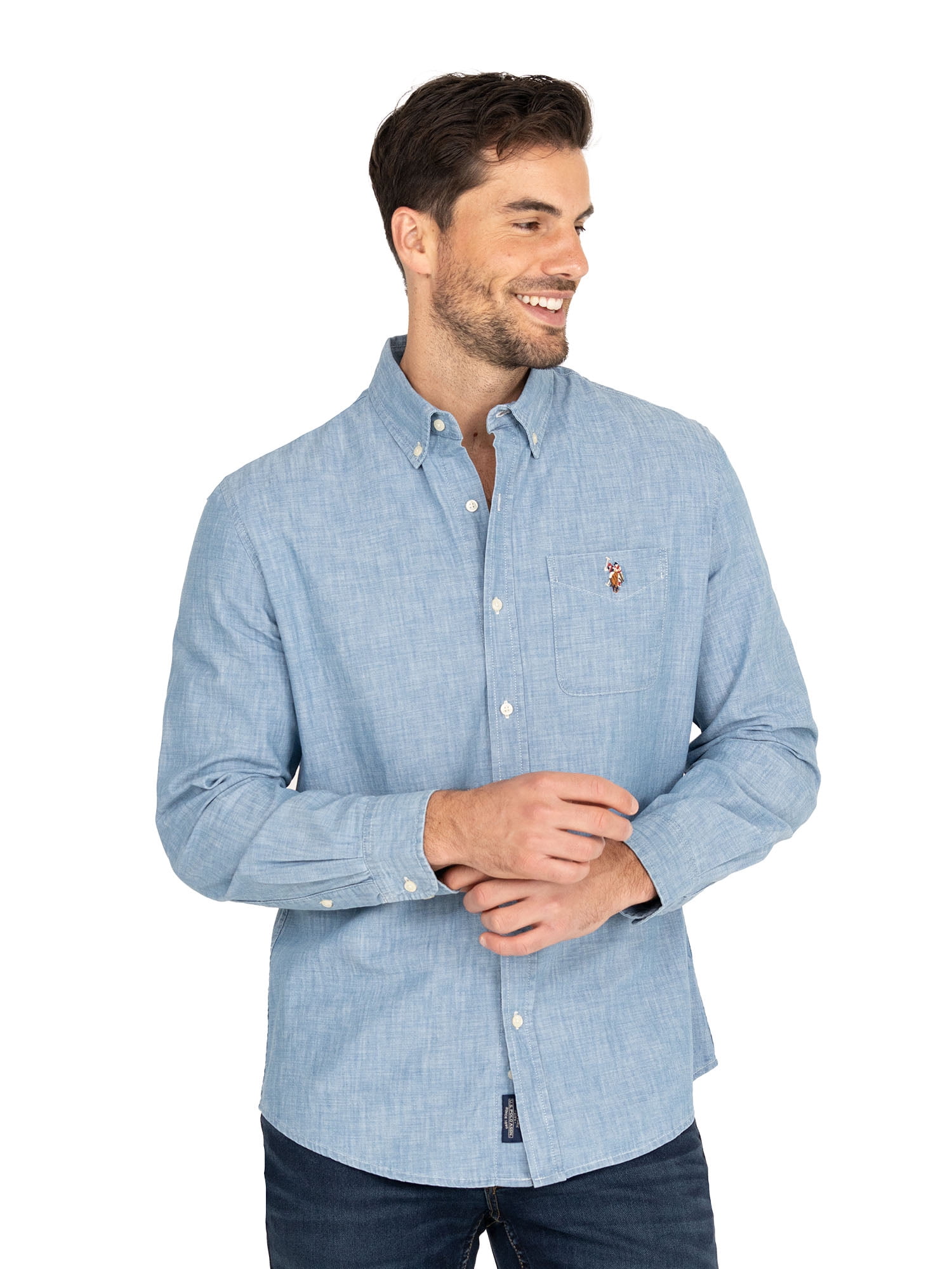 U.S. Polo Assn. Men's Long Sleeve Button-down Shirt - Walmart.com