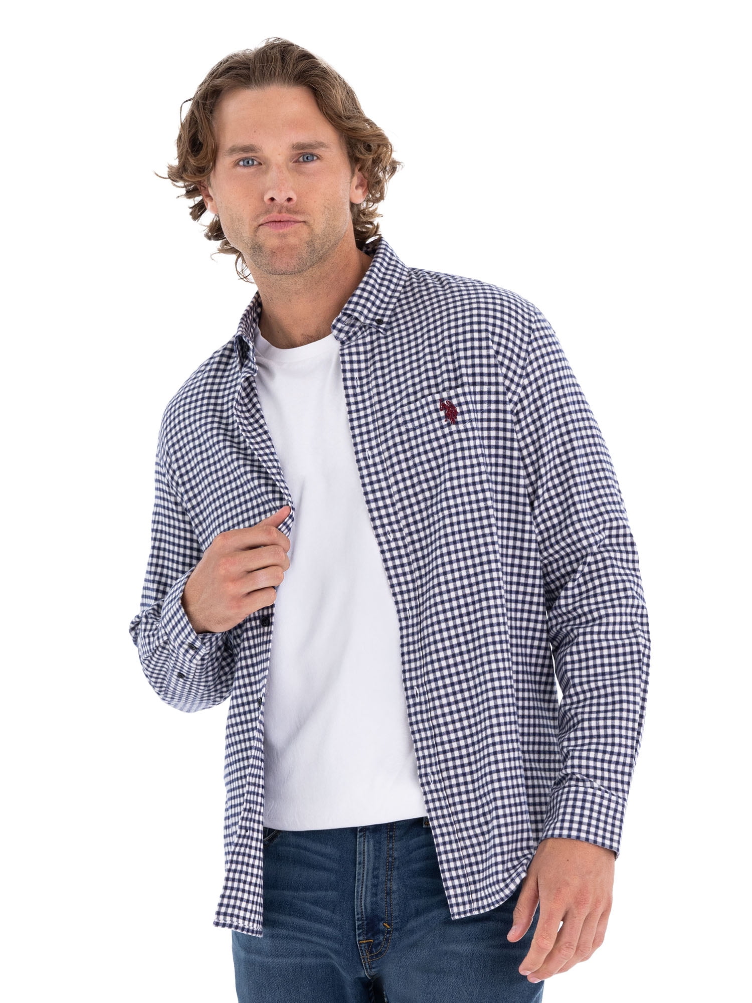 U.S. Polo Assn. Men's Long Sleeve Buttondown Shirt - Walmart.com