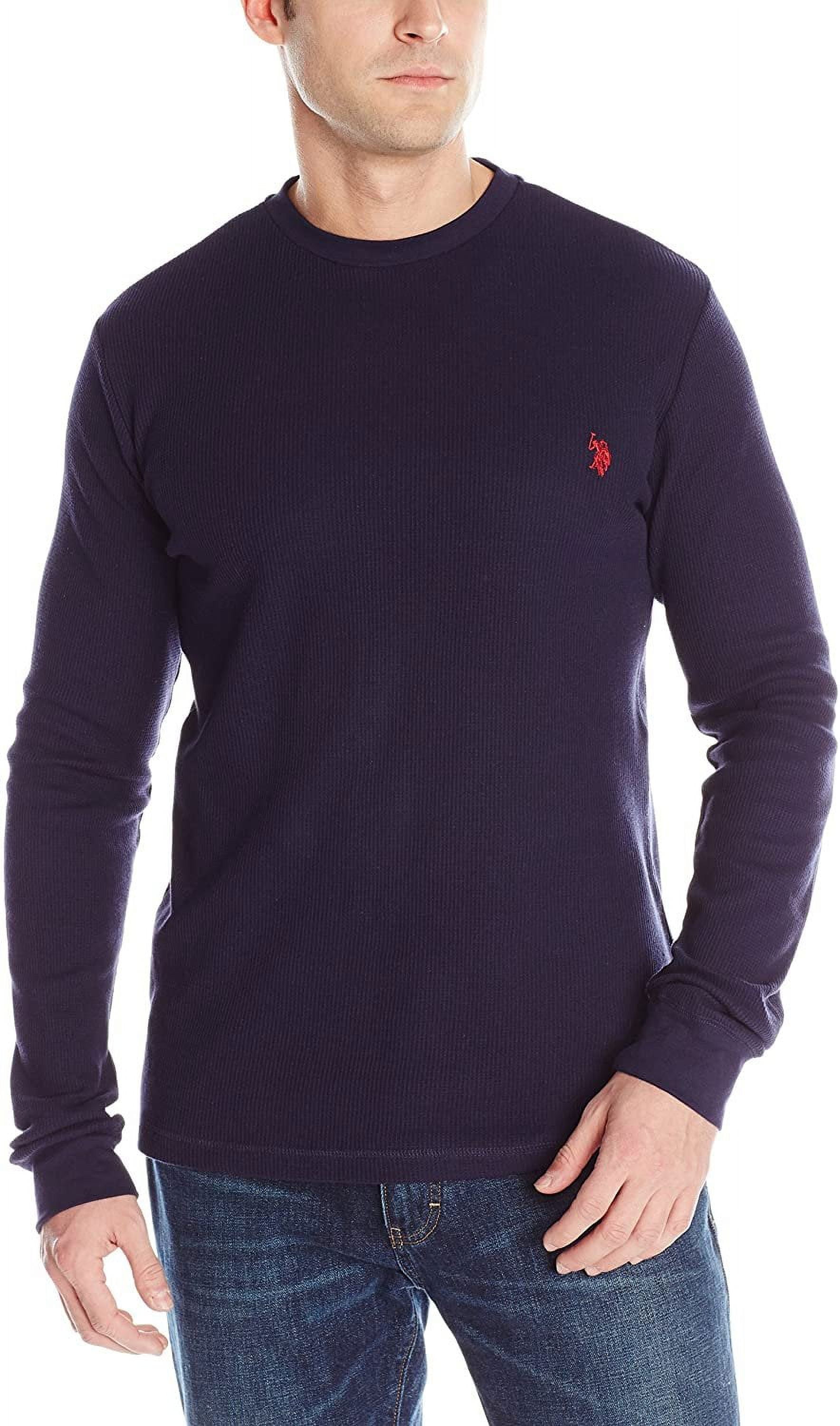 U.S. Polo Assn. Men's Long Sleeve Crew Neck Solid Thermal Shirt, Black ...