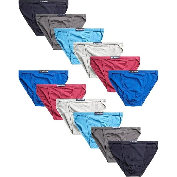 U.S. Polo Assn. Men's Low Rise String Bikini Briefs Underwear - 12 Pack ...