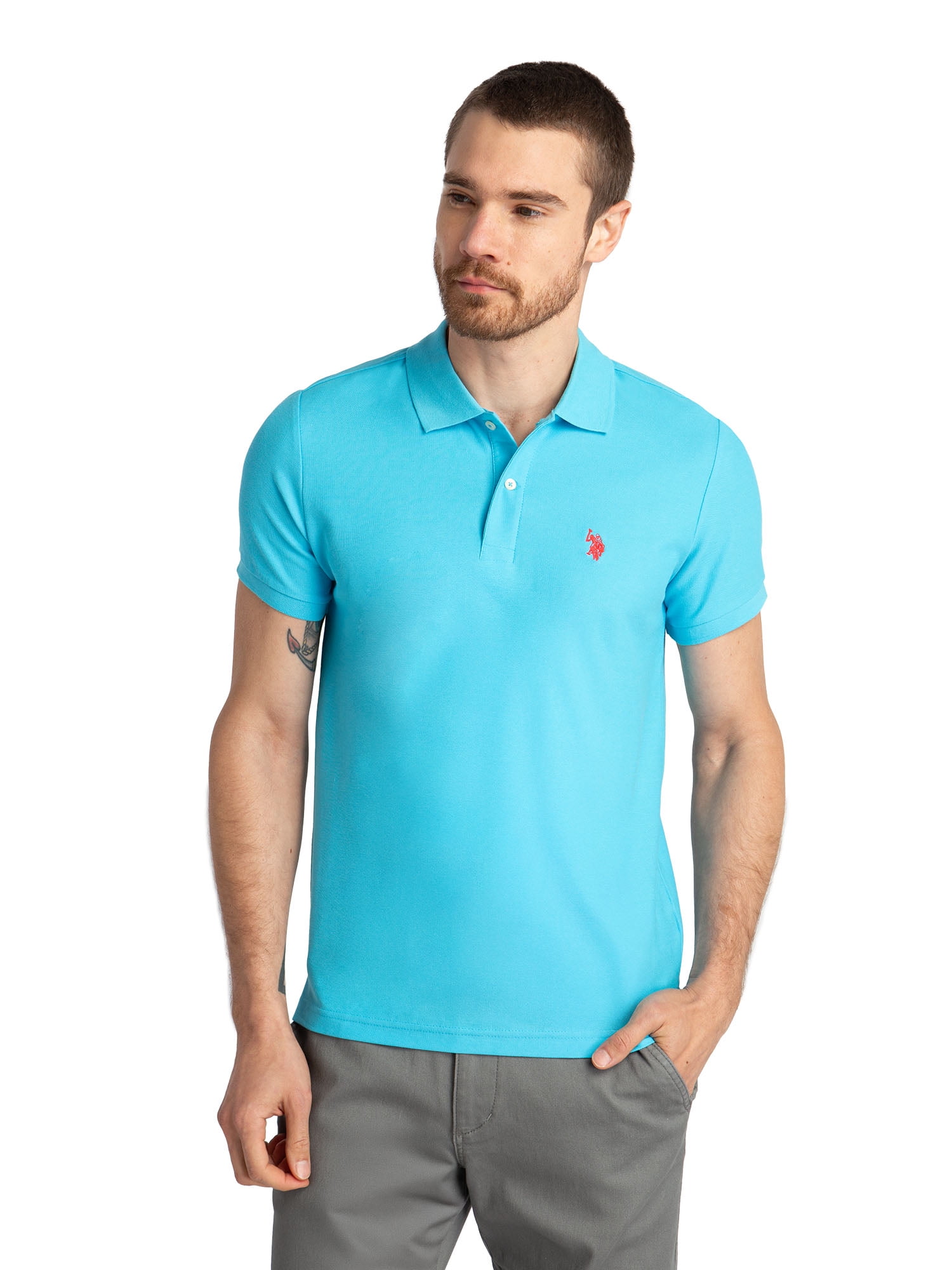U.S. Polo Assn. Men's Performance Pique Polo Shirt - Walmart.com