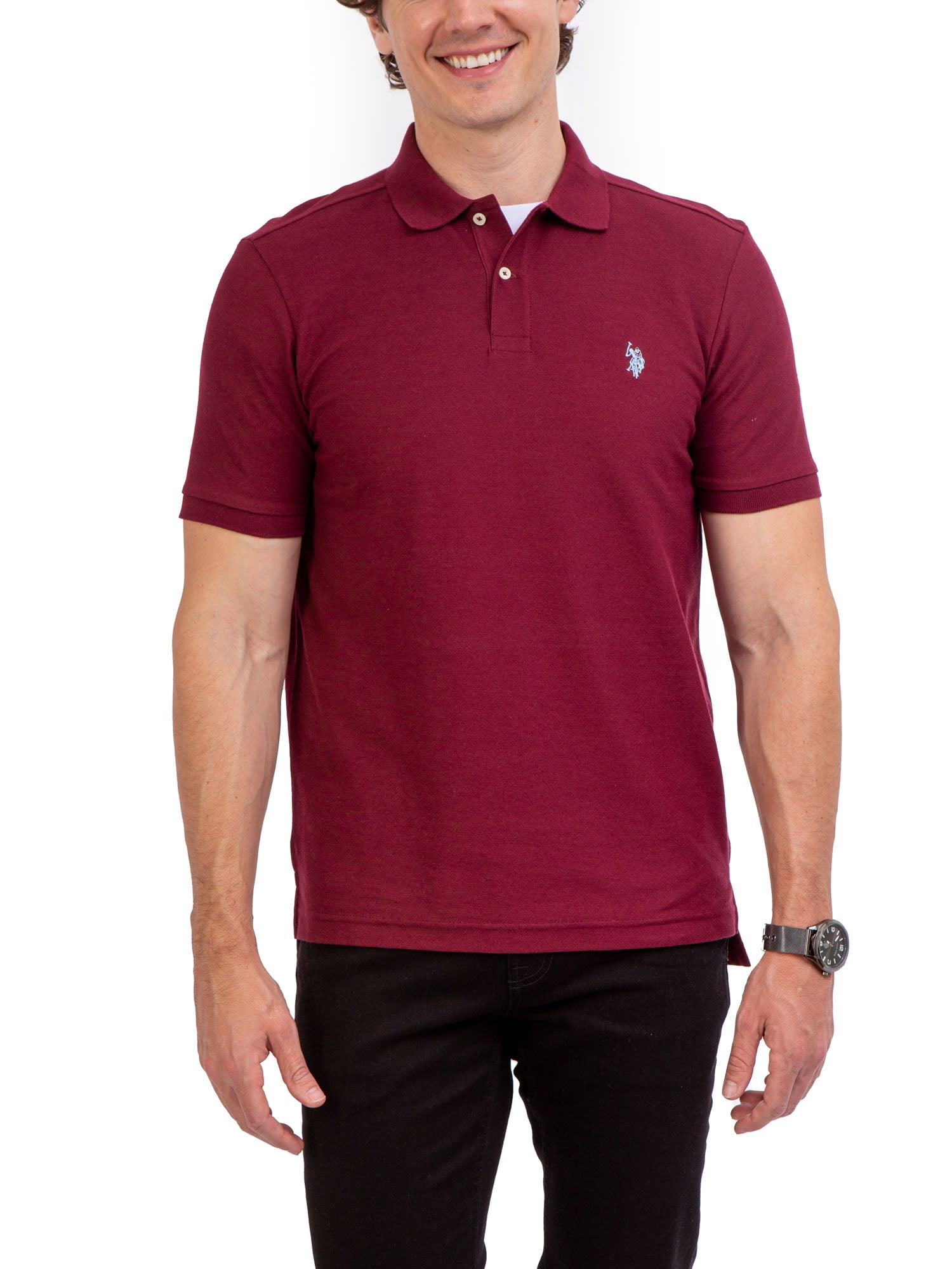 U.S. Polo Assn. Men's Performance Pique Polo - Walmart.com