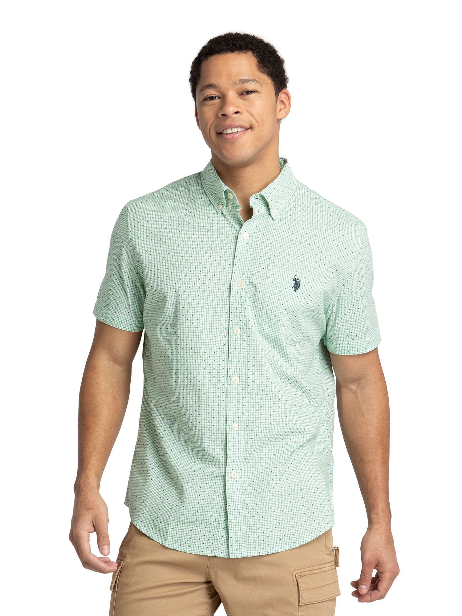 U.S. Polo Assn. Men's Short Sleeve Button-Down Shirt, Cotton ...