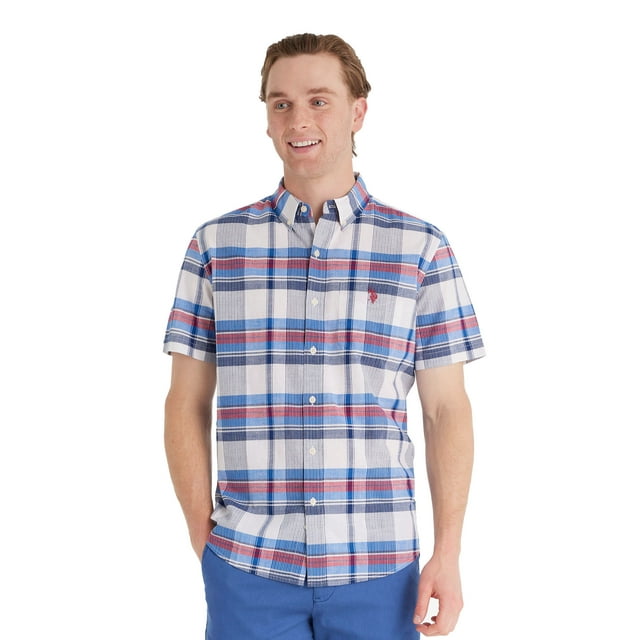 U.S. Polo Assn. Men's Short Sleeve Buttondown Shirt - Walmart Business ...