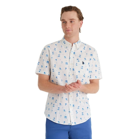 U.S. Polo Assn. Men's Short Sleeve Buttondown Shirts - Walmart.com