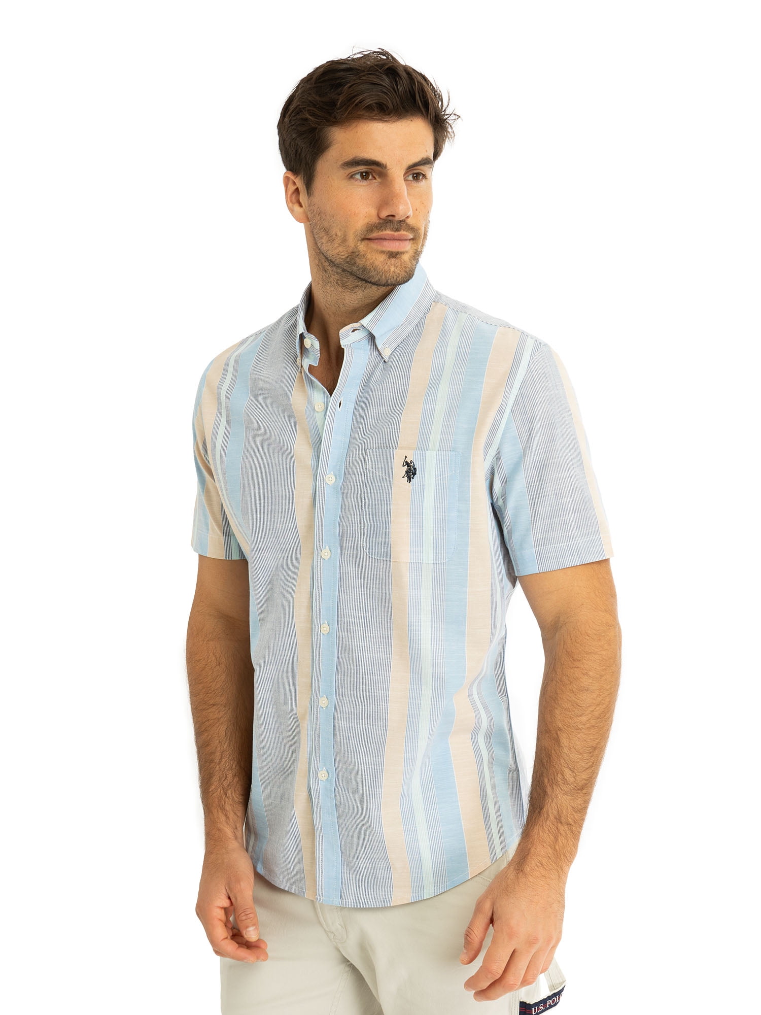 U.S. Polo Assn. Men's Short Sleeve Buttondown Shirt - Walmart.com